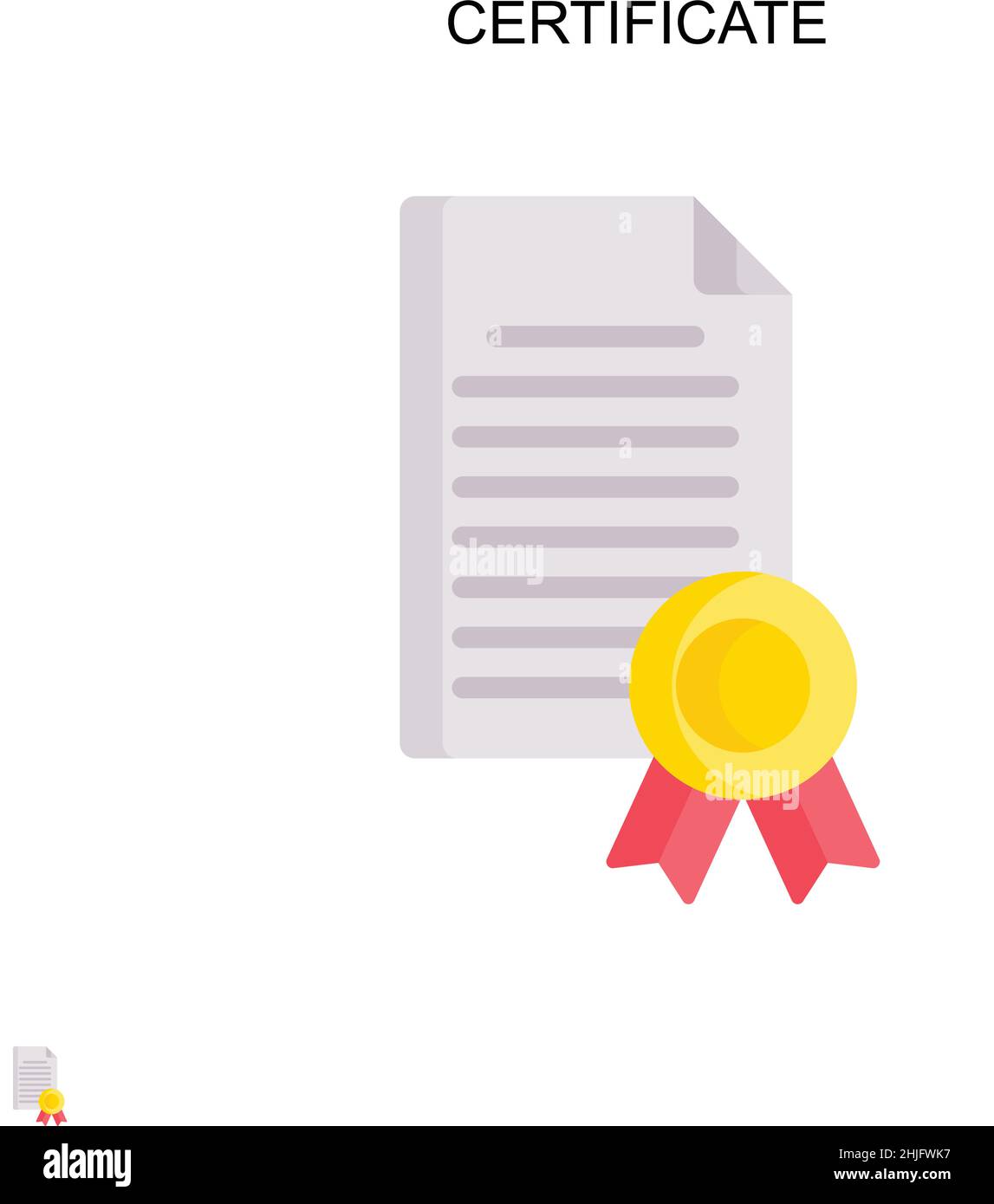 Certificate Simple vector icon. Illustration symbol design template for ...