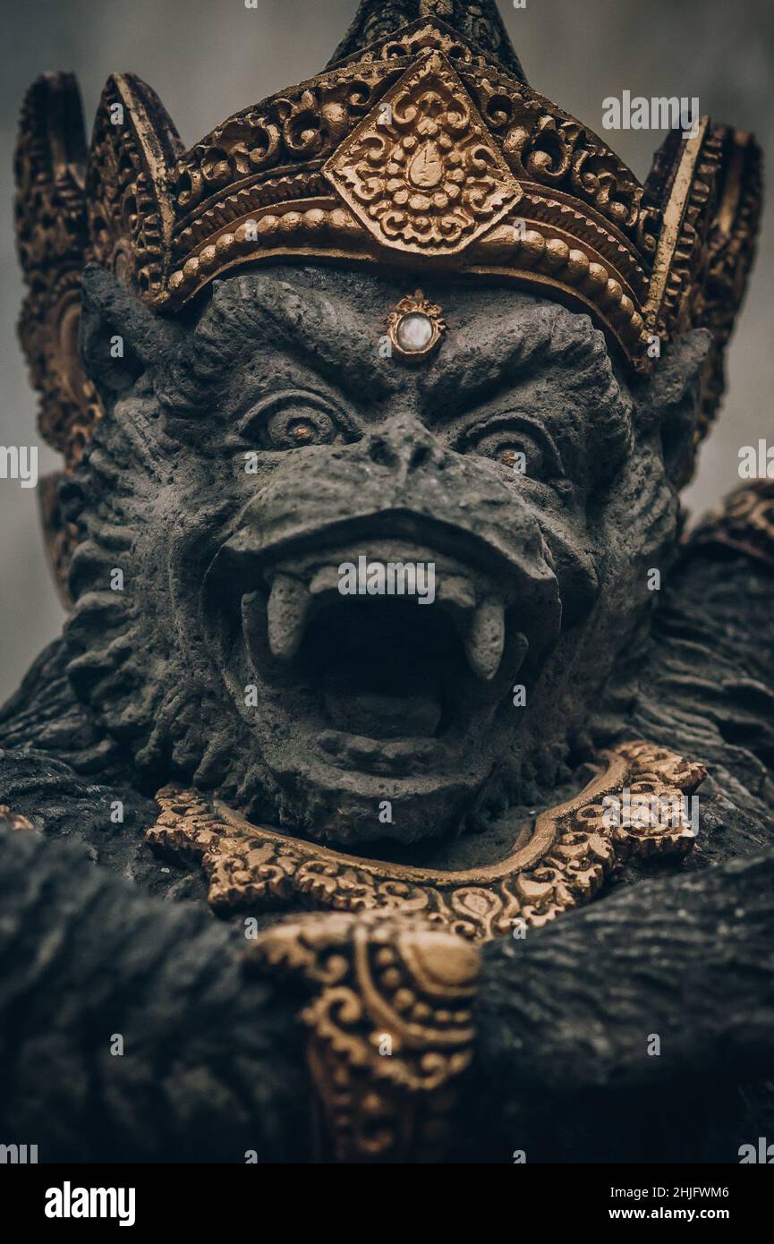 King of monkeys. Closeup portrait of Hindu Buddhist traditional animal ...