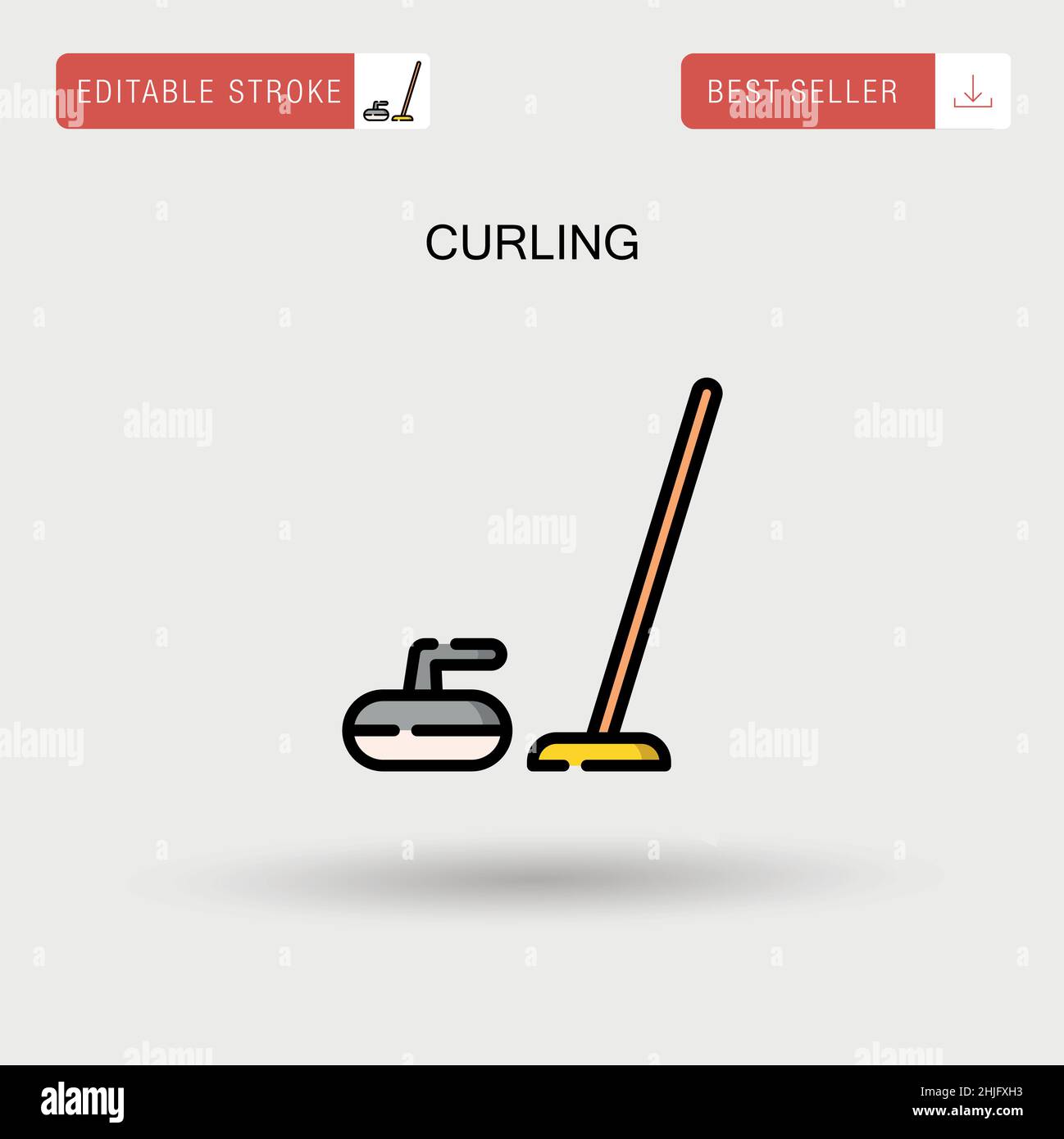 Curling Simple vector icon Stock Vector Image & Art - Alamy