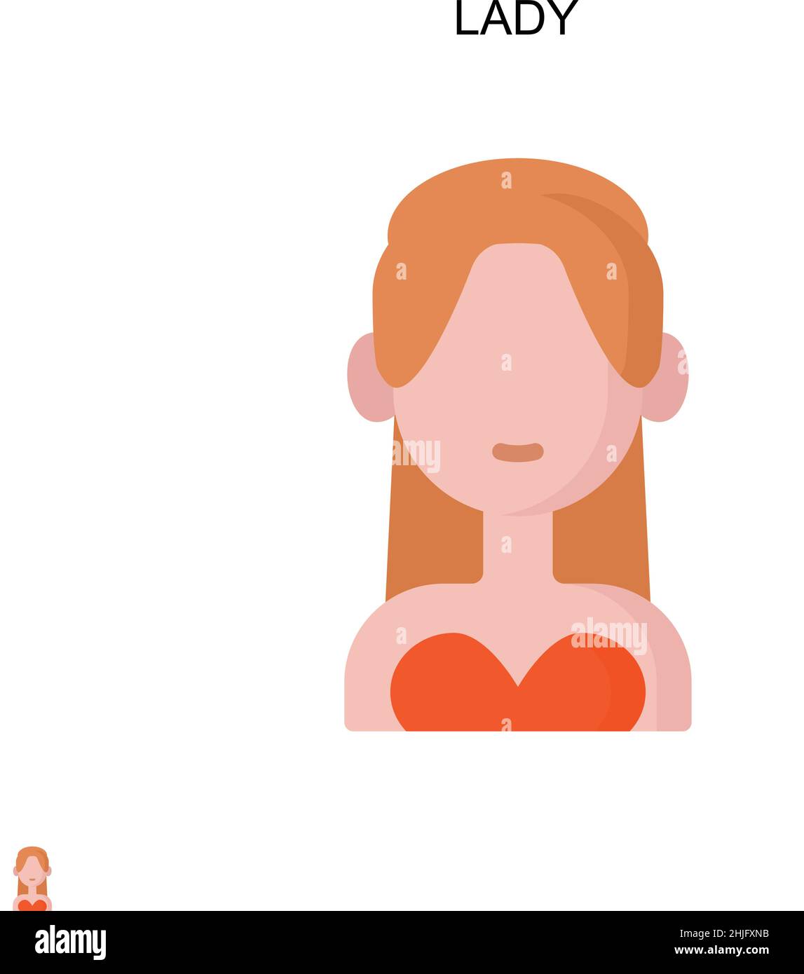 Lady Simple vector icon. Illustration symbol design template for web ...