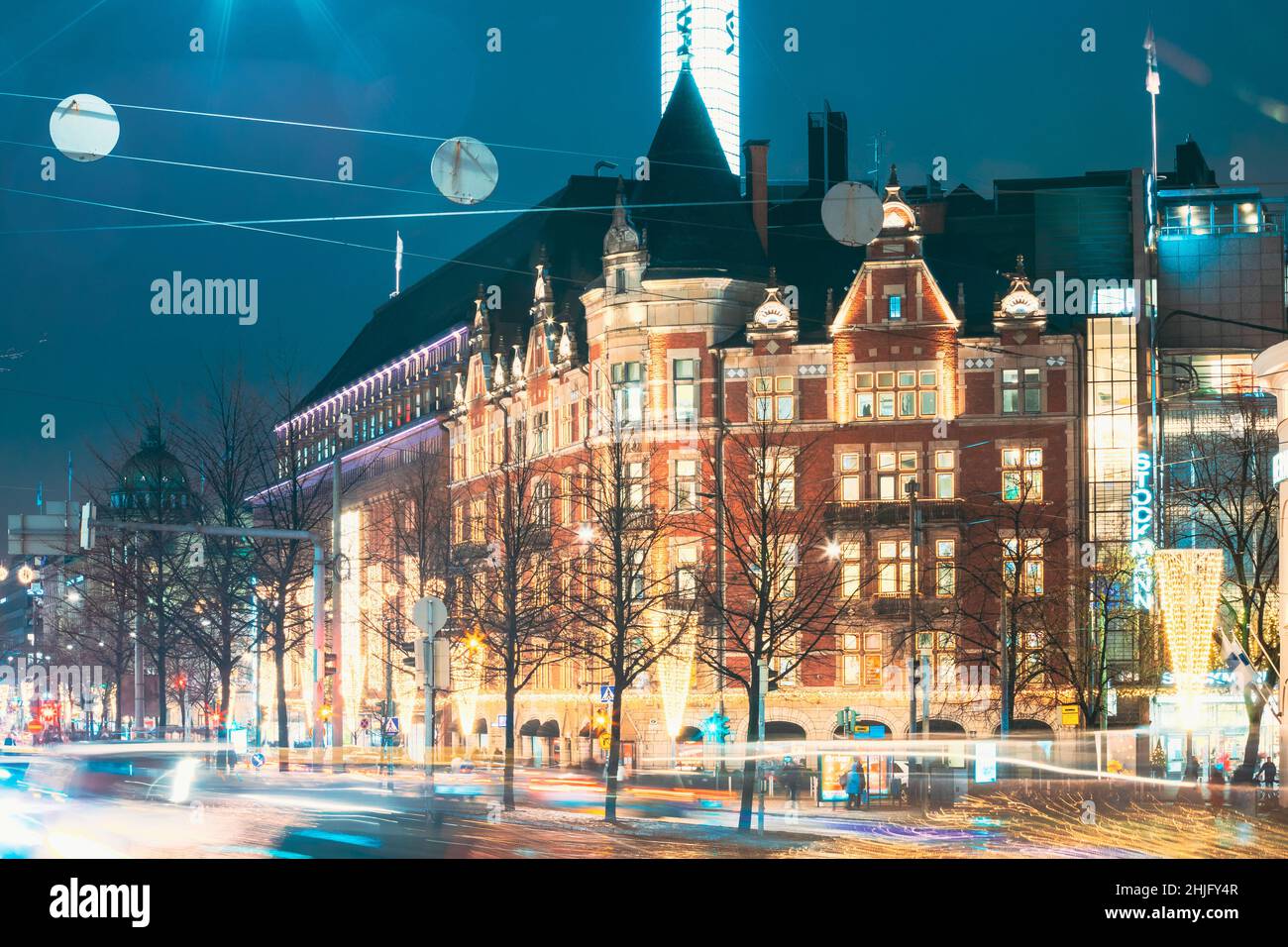 Helsinki, Finland. Building On The Corner Of Pohjoisesplanadi Street ...