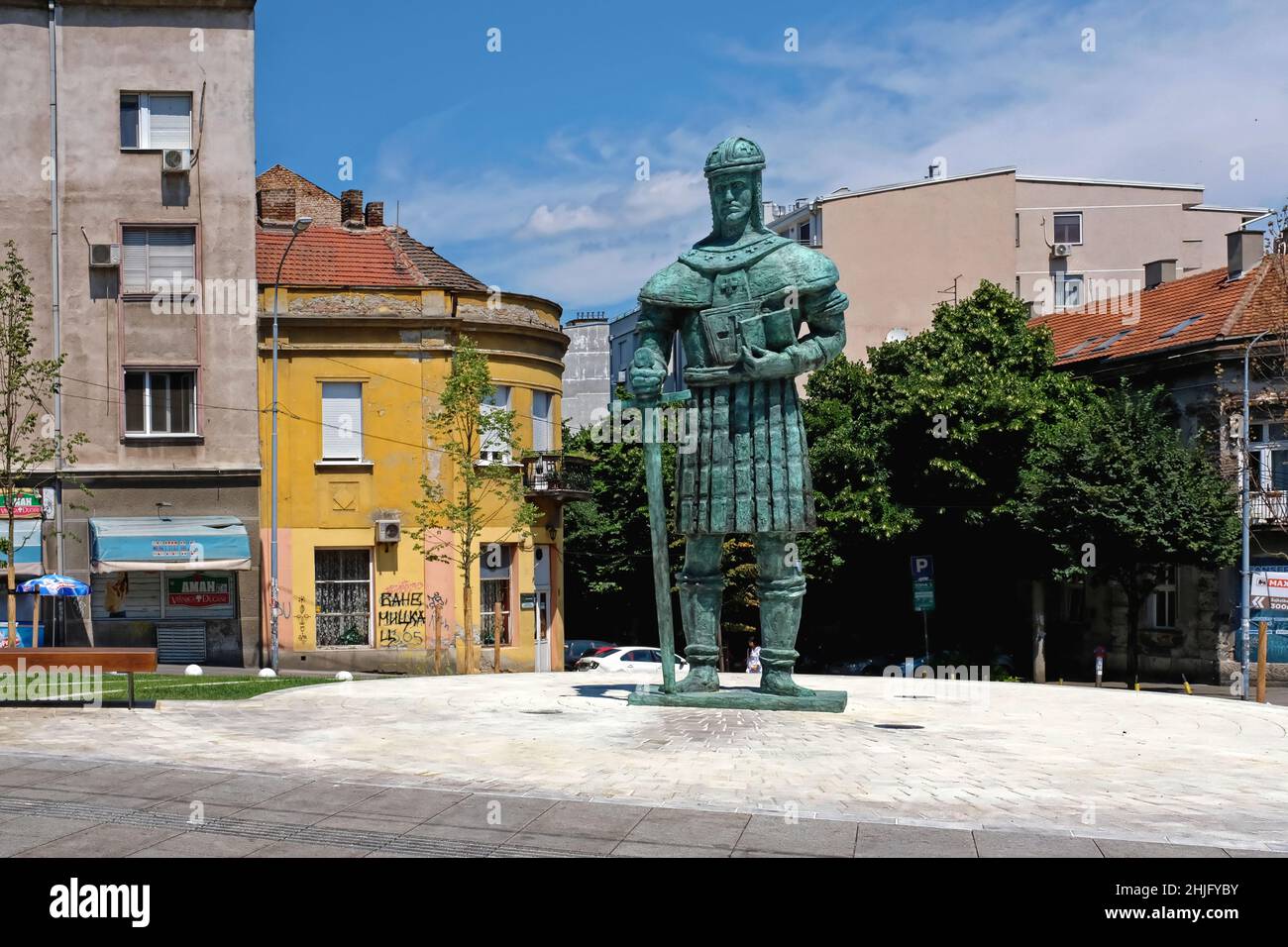 Belgrade, Serbia - July 5, 2021: New bronze statue of Despot Stefan ...