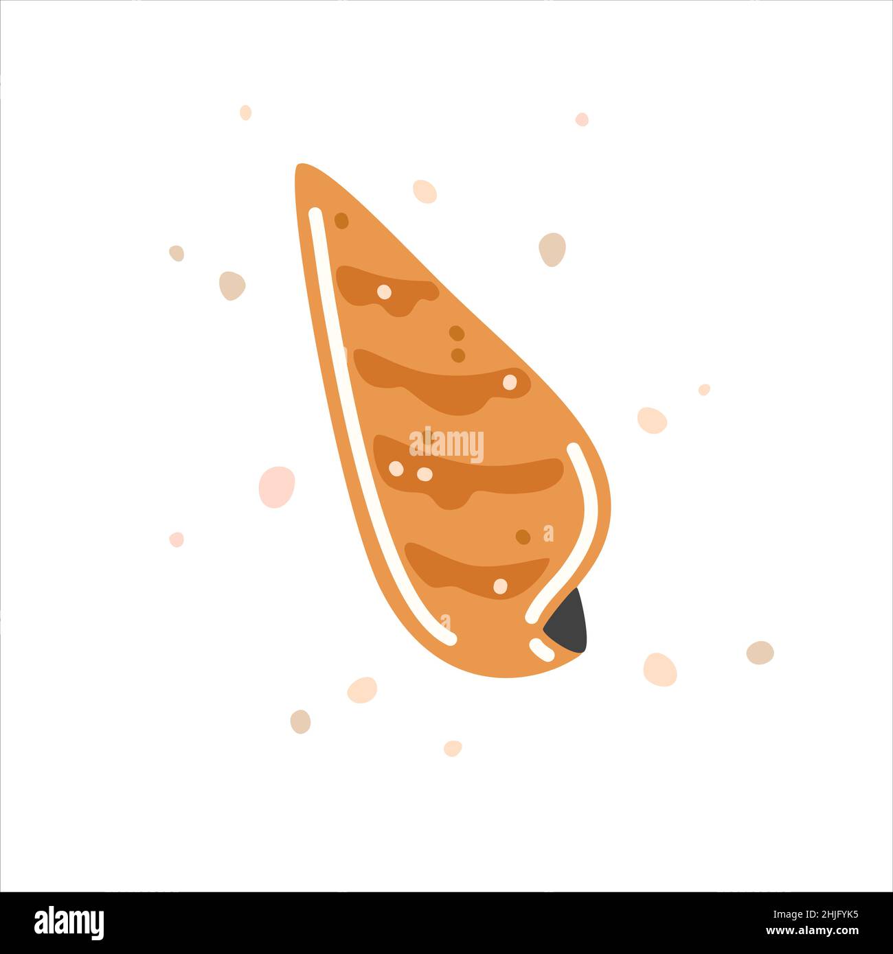 Yellow striped sea shell. Vector flat illustration Stock Vector Image ...