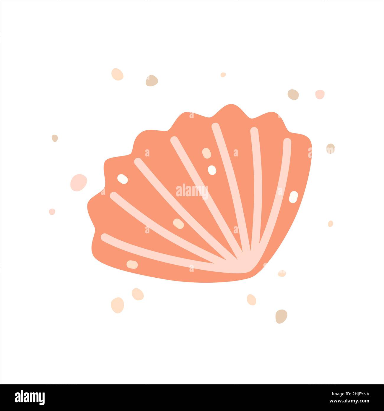 Pink sea shell, cockle. Vector flat illustration Stock Vector Image ...