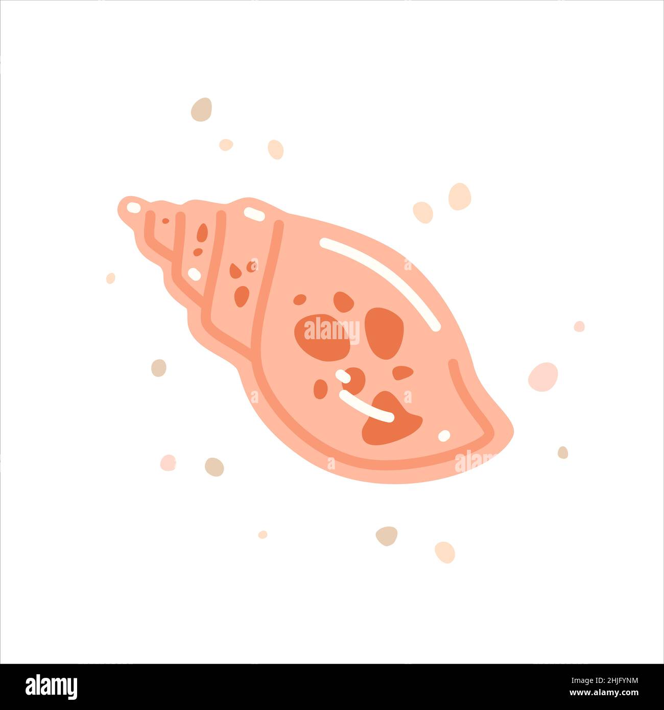 Pink spotted sea shell. Vector flat illustration Stock Vector Image ...