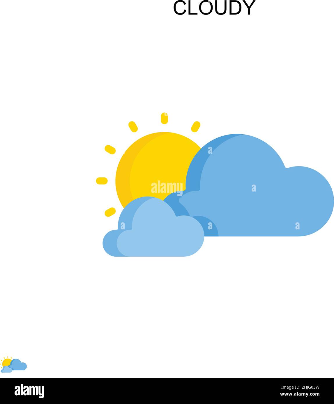 Cloudy Simple vector icon. Illustration symbol design template for web ...