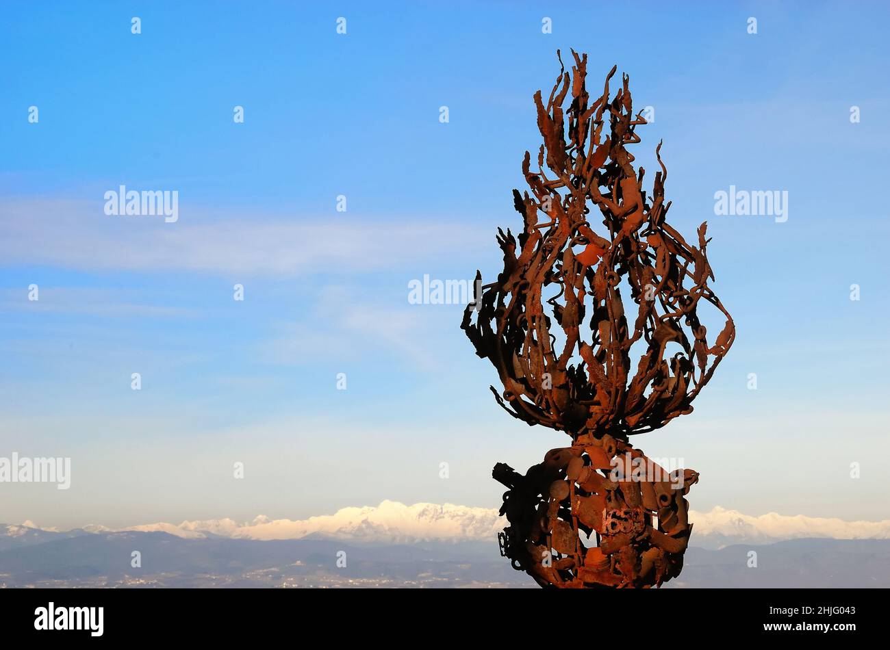 Mount San Michele : the memorial stone dedicated to the 'Granatieri di ...