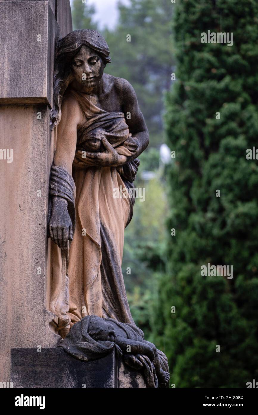 sculptural set of the memorial tomb owned by the Rullan Pastor family ...