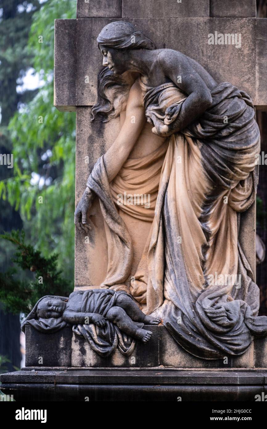 sculptural set of the memorial tomb owned by the Rullan Pastor family ...