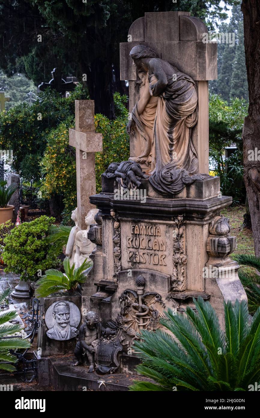 sculptural set of the memorial tomb owned by the Rullan Pastor family ...