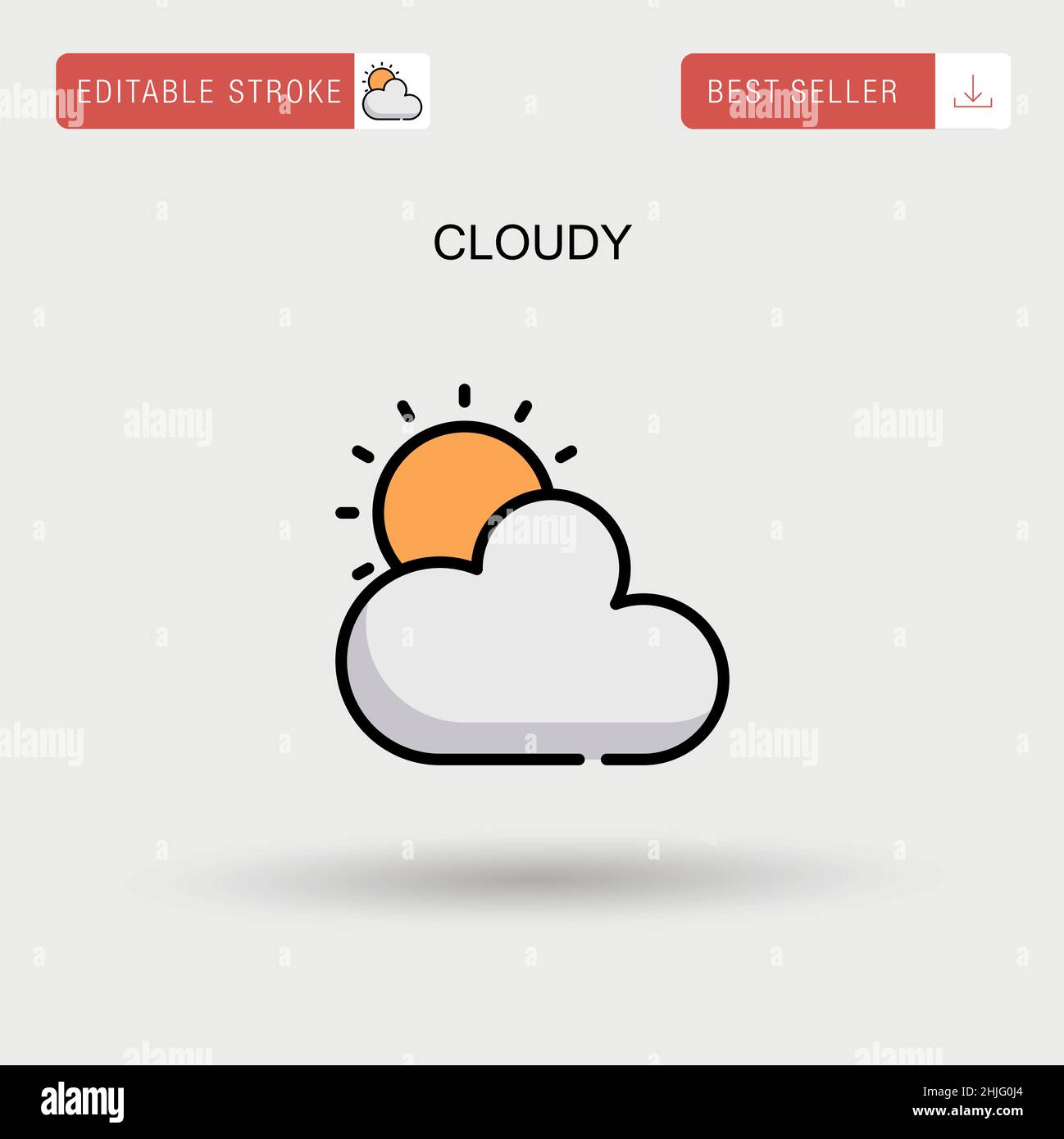 Cloudy Simple vector icon Stock Vector Image & Art - Alamy