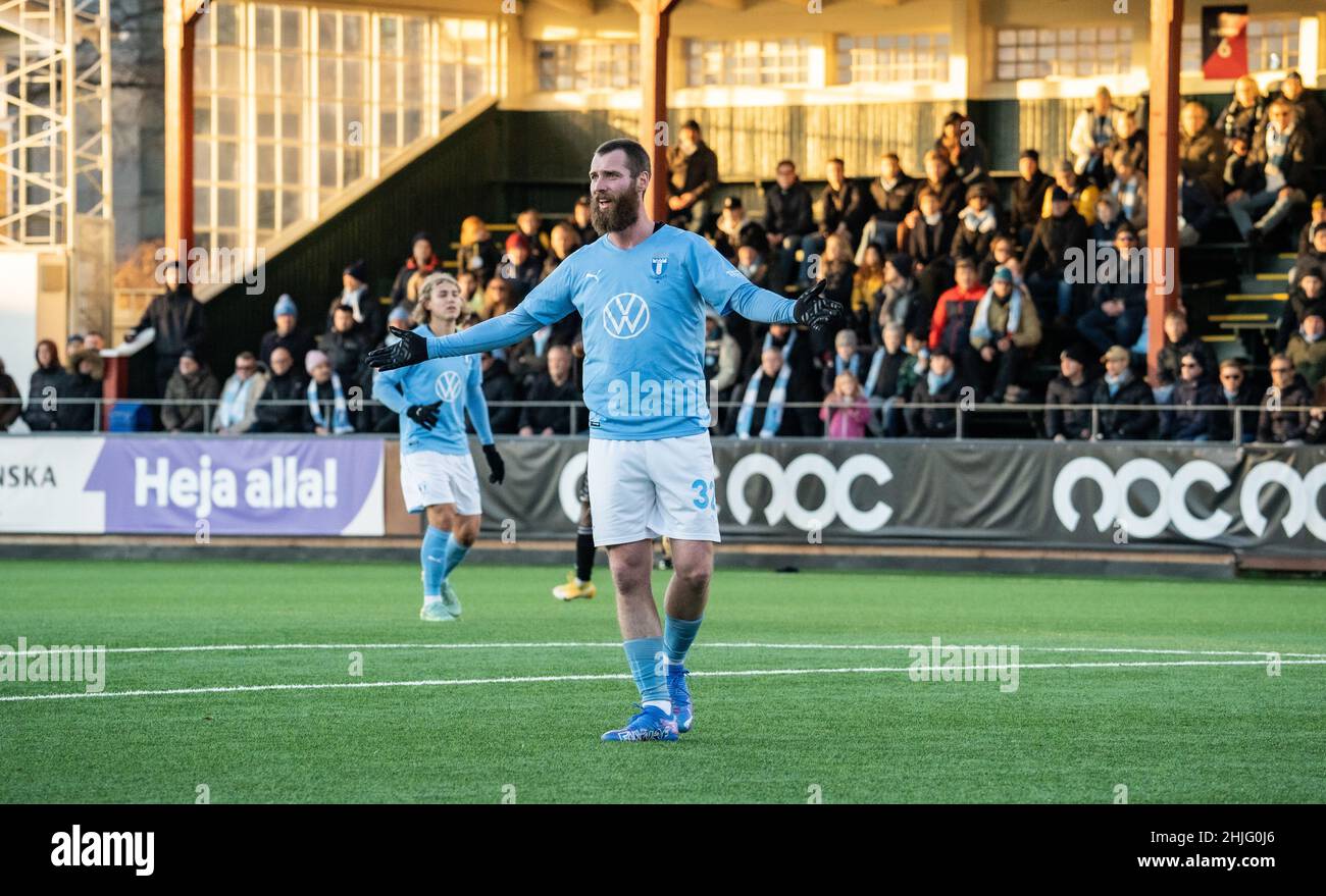 Malmoe, Sweden. 28th Jan, 2022. Jo Inge Berget (32) of Malmoe FF seen ...