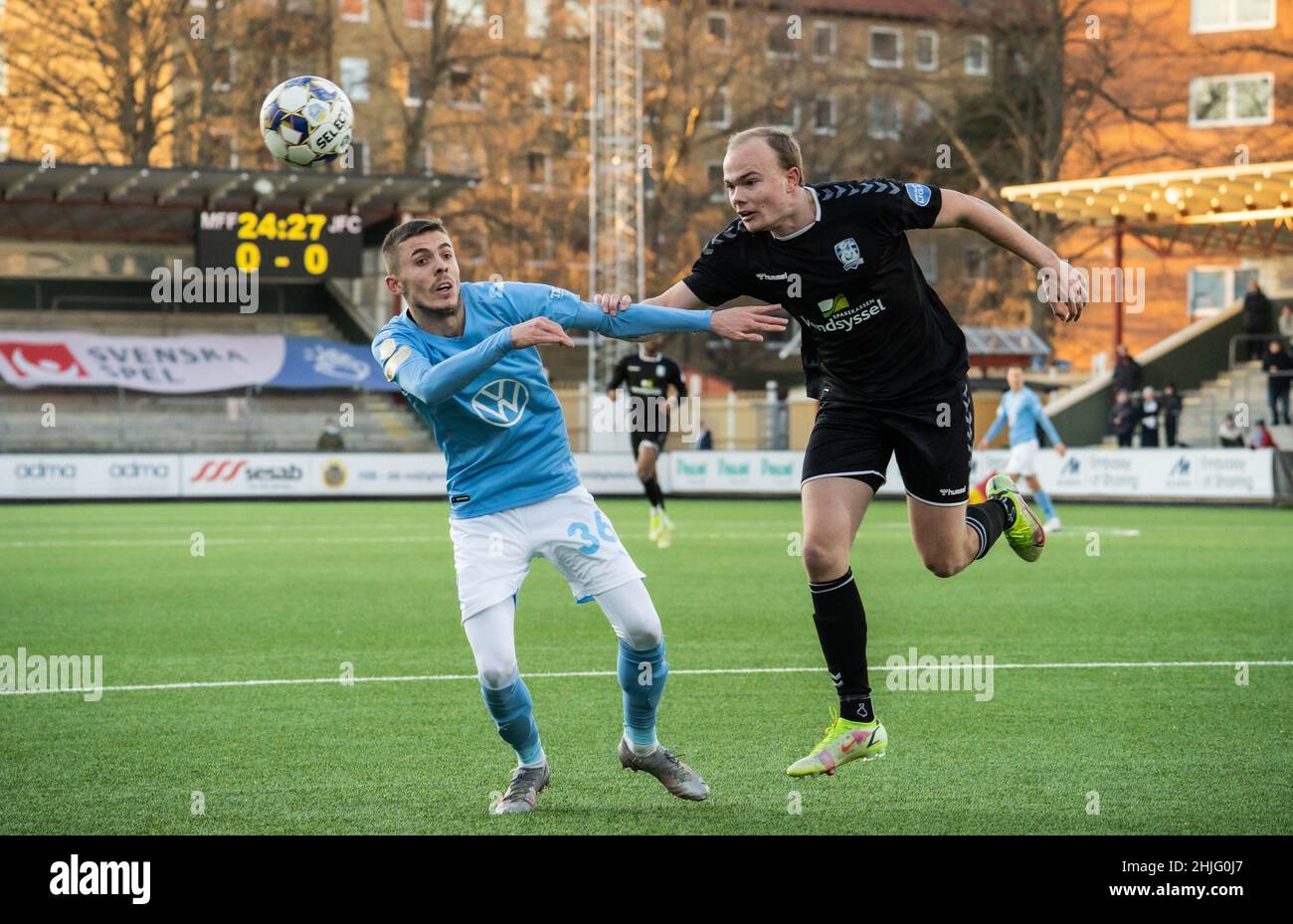 Malmoe, Sweden. 28th Jan, 2022. Patriot Sejdiu (36) of Malmoe FF seen ...