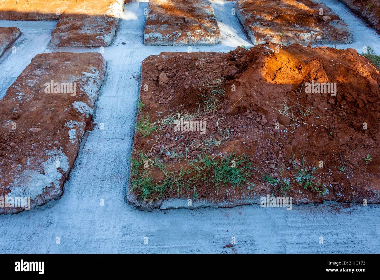 Concrete foundations for a building that is about to be build Stock ...