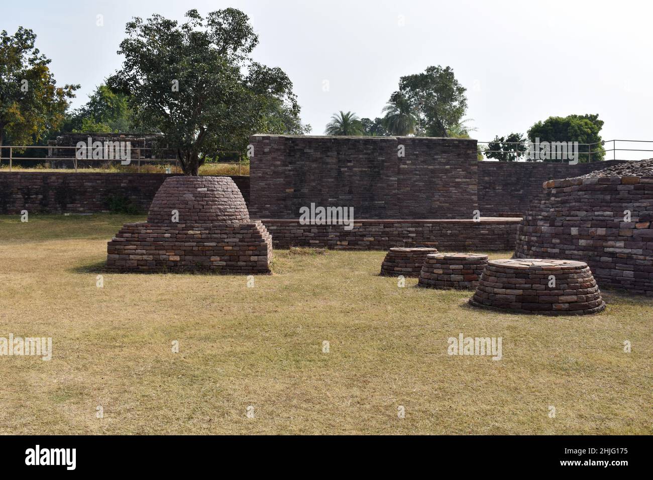Votive stupas in the Buddhist complex, famous for its Great Stupa ...