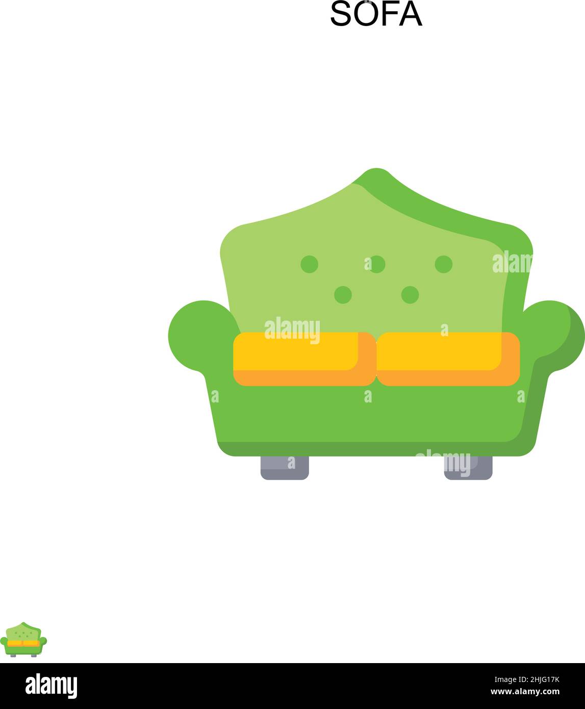 Sofa Simple vector icon. Illustration symbol design template for web ...