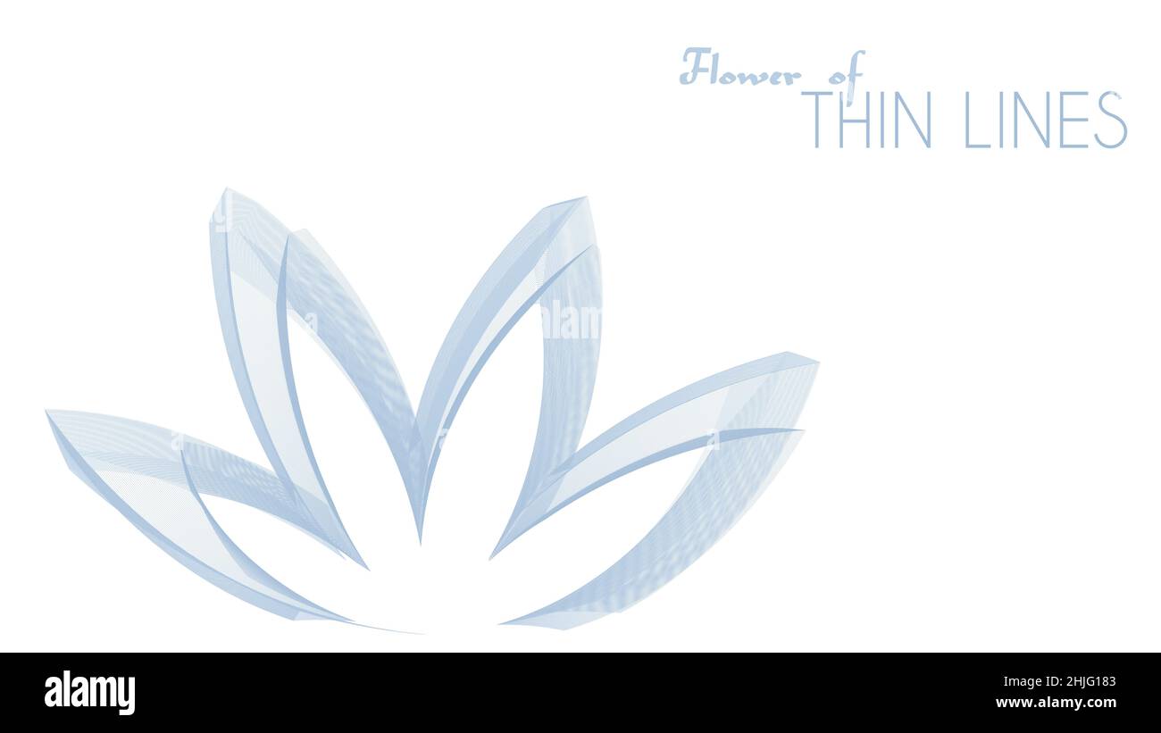 Subtle abstract flower of thin lines on a white background. Vector ...
