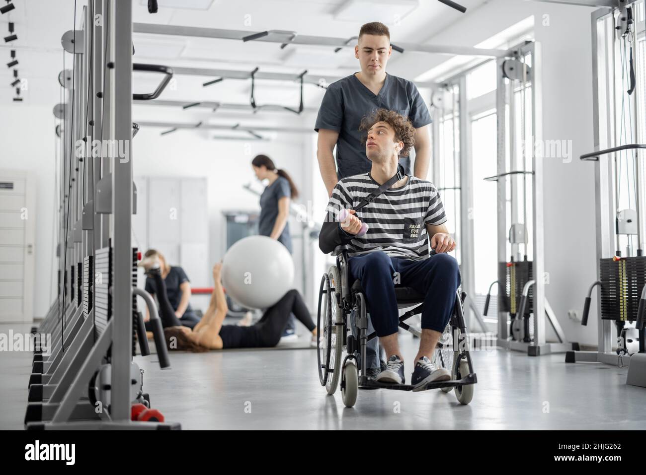 People exercising at rehabilitation center Stock Photo - Alamy