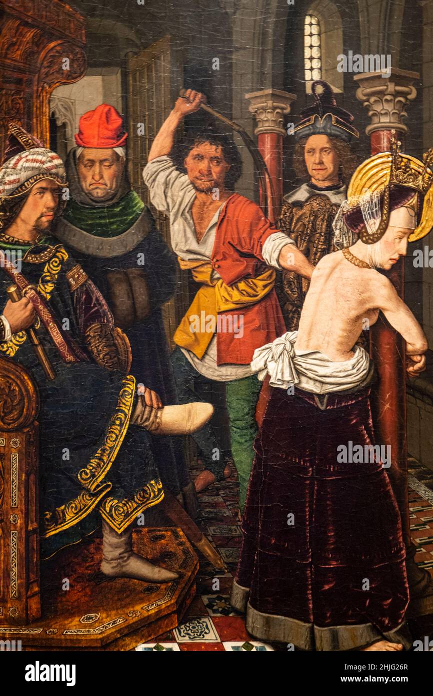 Bartolomé Bermejo, The flagellation of Saint Engracia. 1474-1477, oil ...