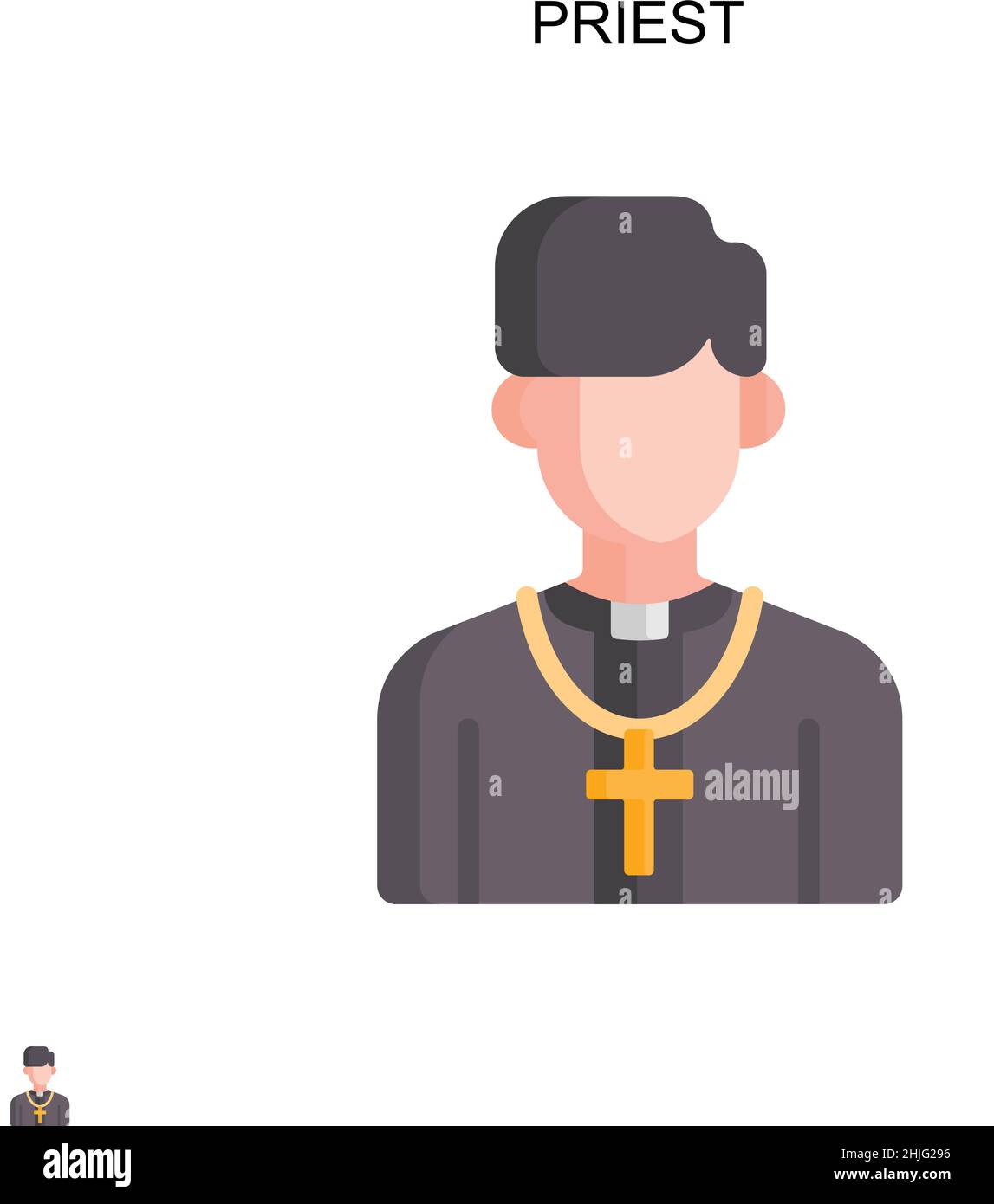 Priest Simple vector icon. Illustration symbol design template for web ...