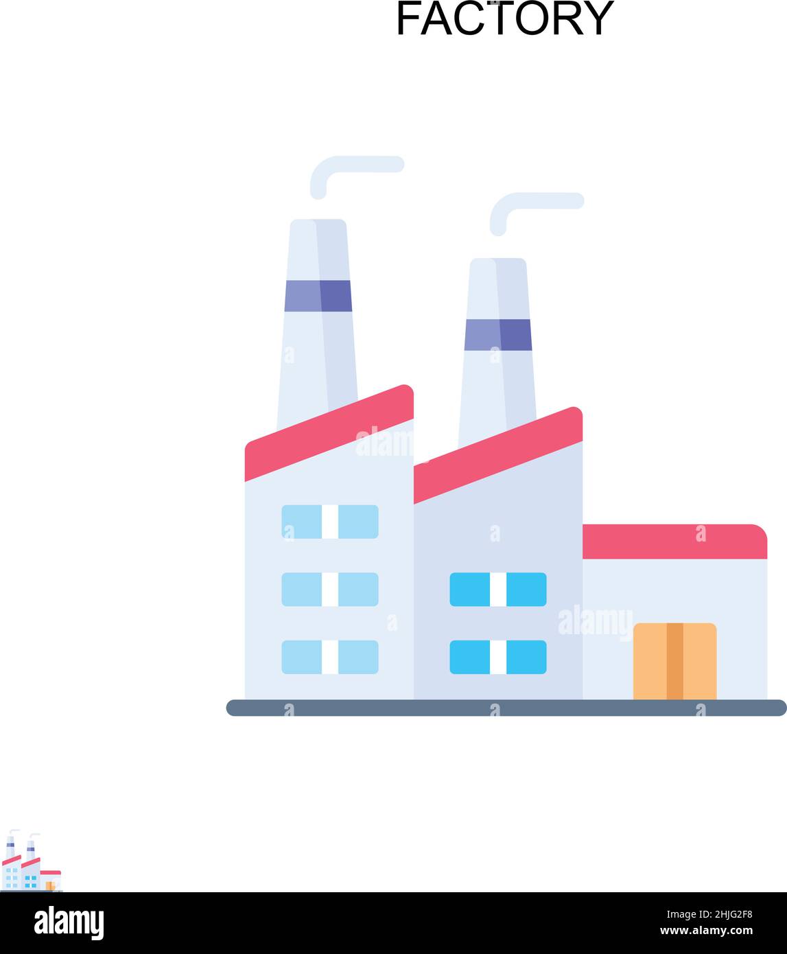 Factory Simple vector icon. Illustration symbol design template for web ...