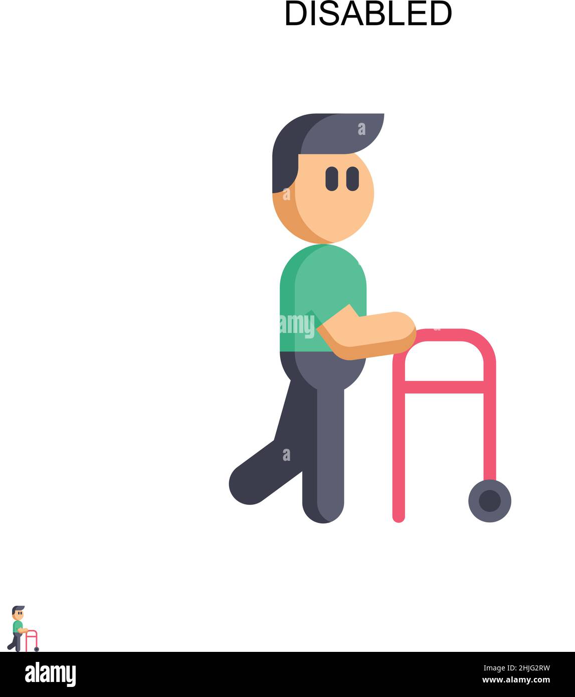 Disabled Simple Vector Icon Illustration Symbol Design Template For