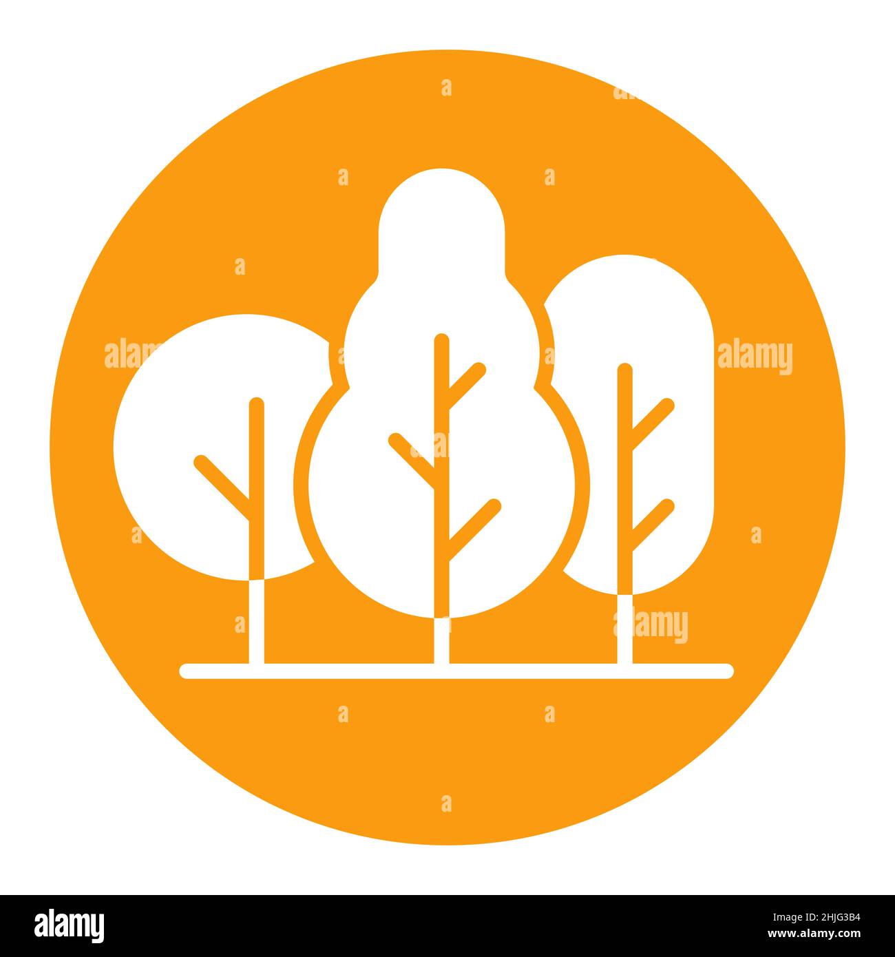 Deciduous forest vector glyph isolated icon. Nature sign. Graph symbol ...