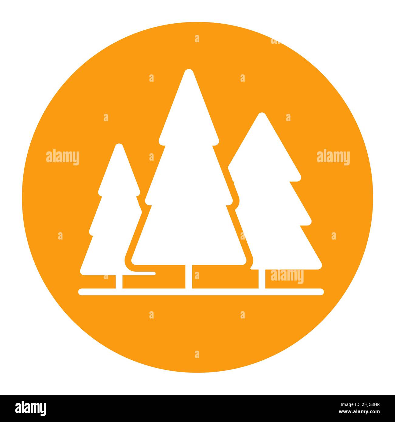 Conifer forest vector glyph isolated icon. Nature sign. Graph symbol ...