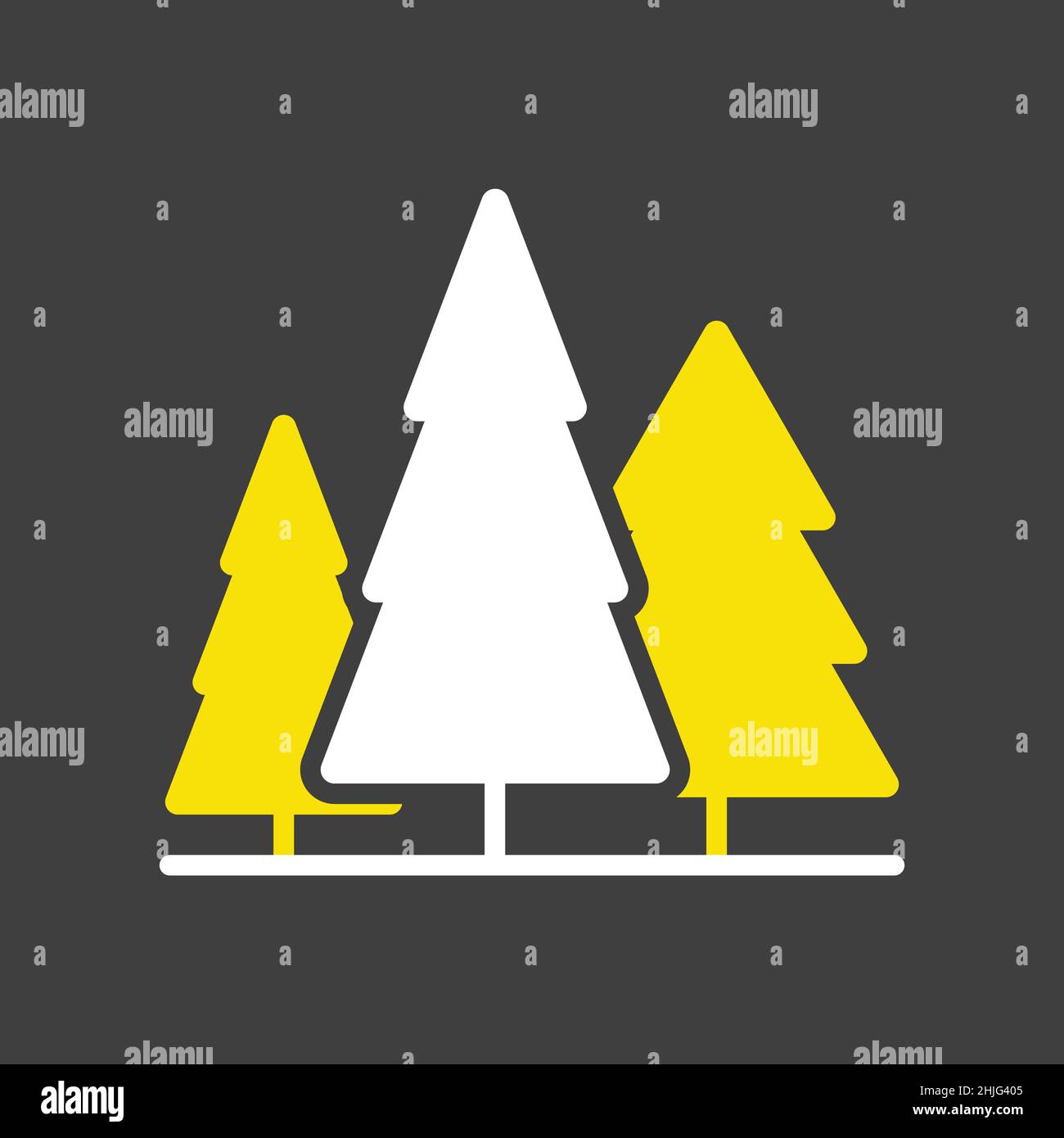 Conifer forest vector glyph icon. Nature sign. Graph symbol for travel ...