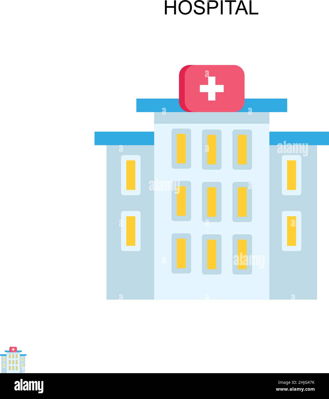 Hospital Simple vector icon. Illustration symbol design template for ...
