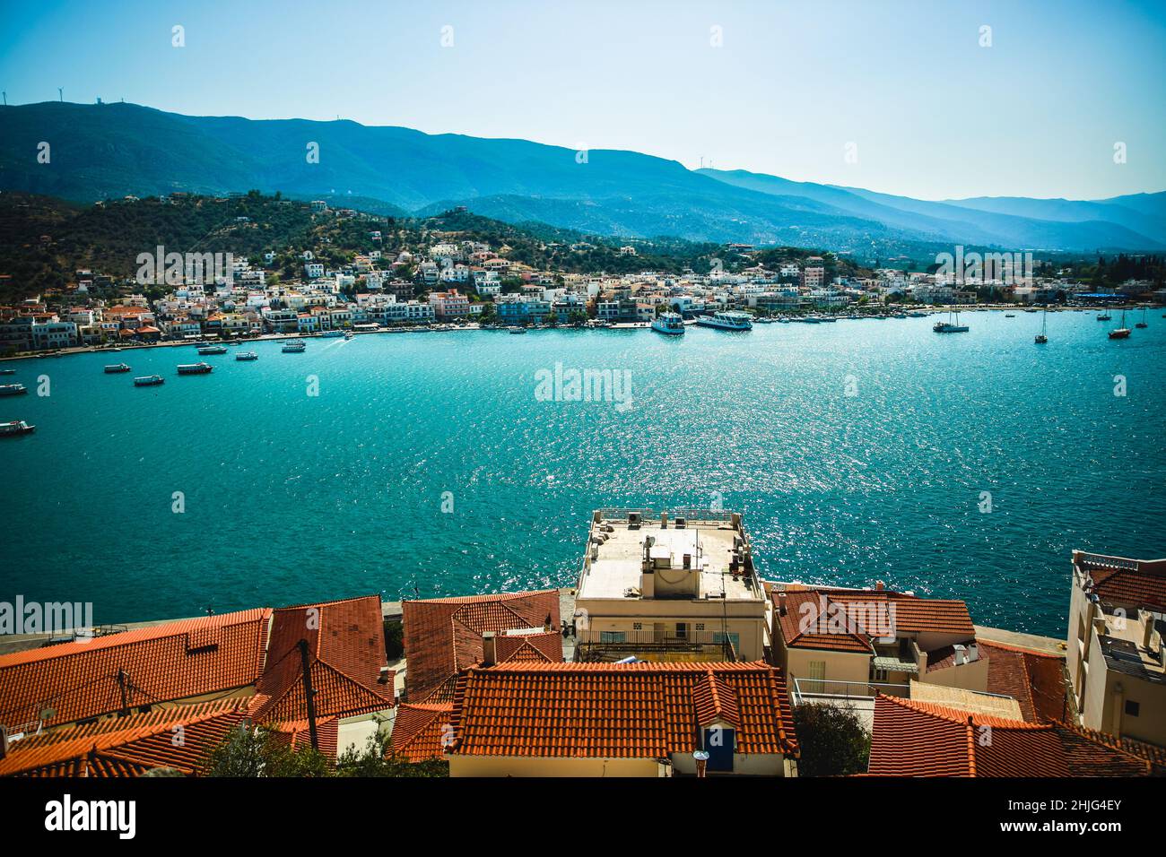 Coast of Paros island in Greece view from above in a summer day Stock ...