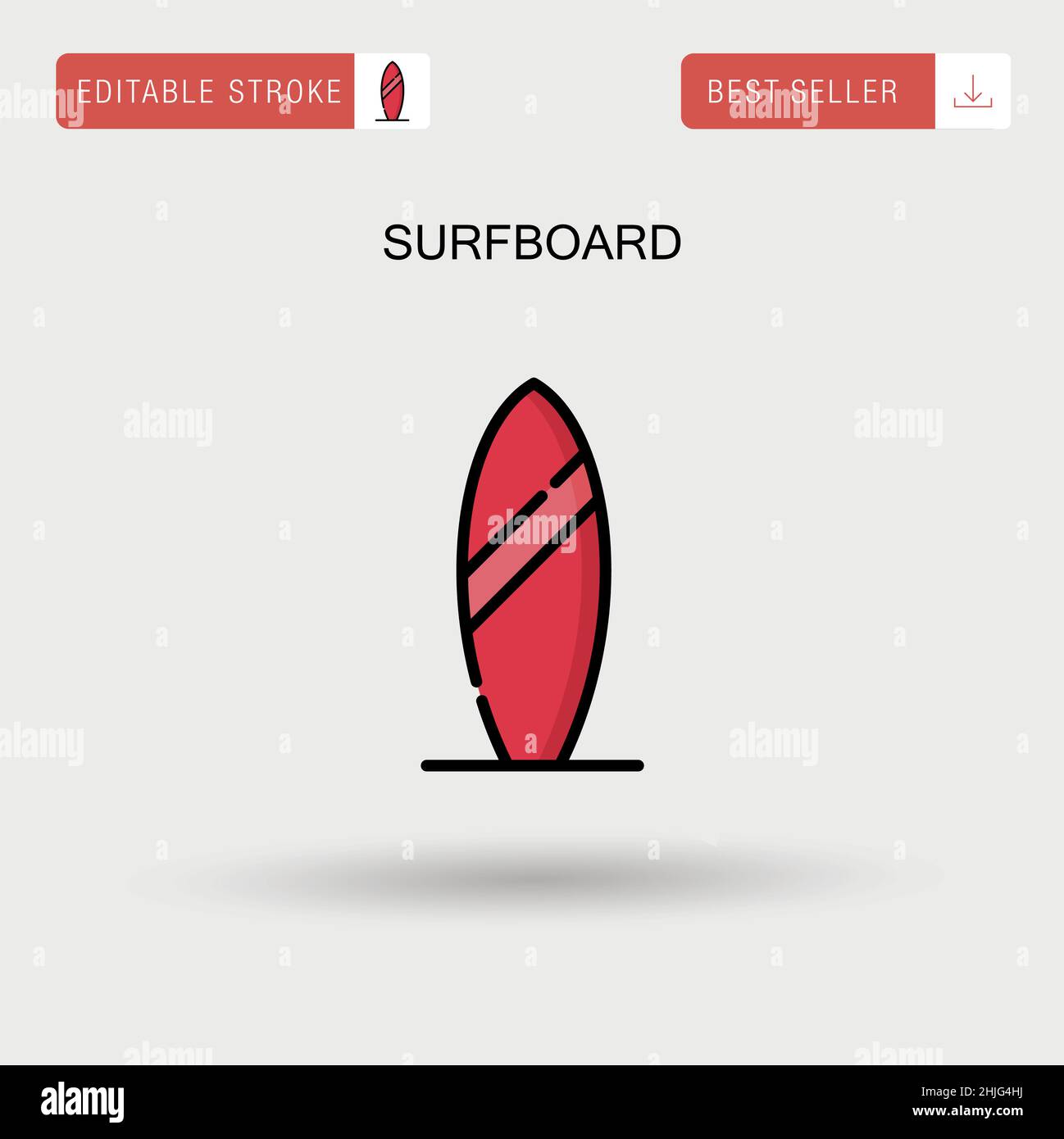 Surfboard Simple vector icon Stock Vector Image & Art - Alamy