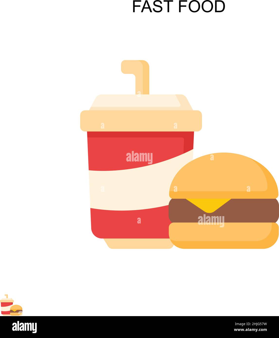 Fast food Simple vector icon. Illustration symbol design template for ...