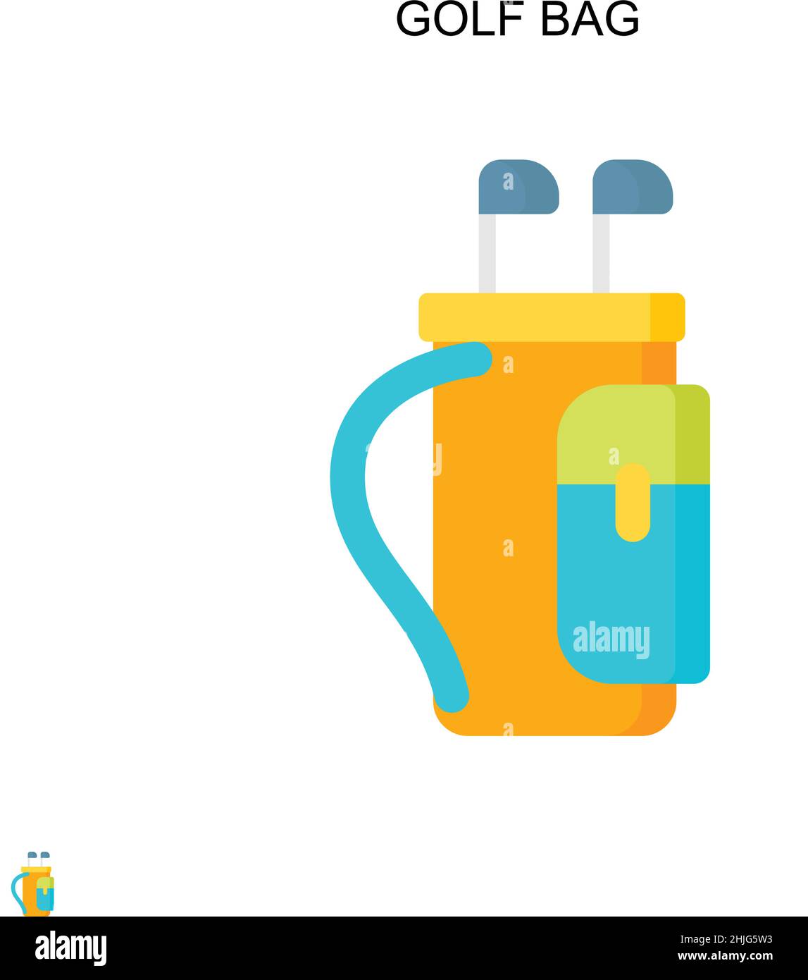 Golf bag Simple vector icon. Illustration symbol design template for ...