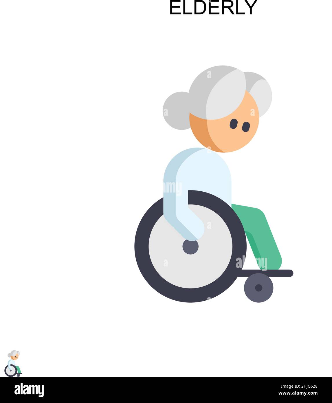 Elderly Simple vector icon. Illustration symbol design template for web ...