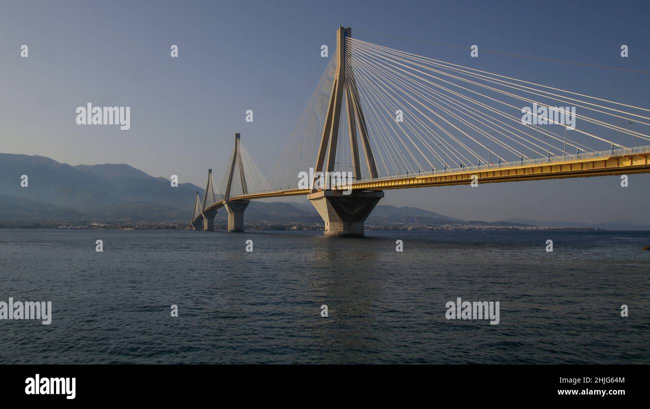 Rio - Antirio bridge at Antirio,Aitoloakarnania,Greece Stock Photo - Alamy