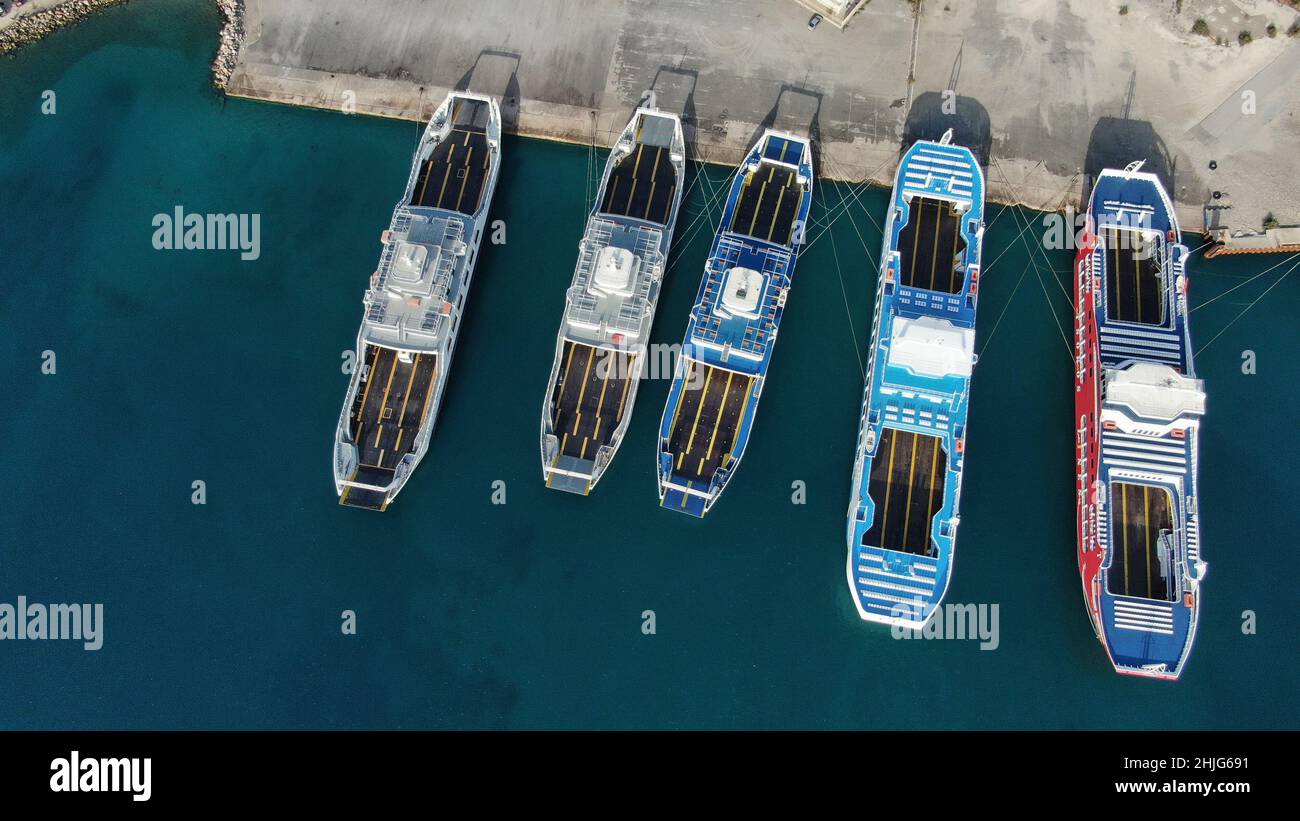 Aerial drone view ferry hi-res stock photography and images - Alamy
