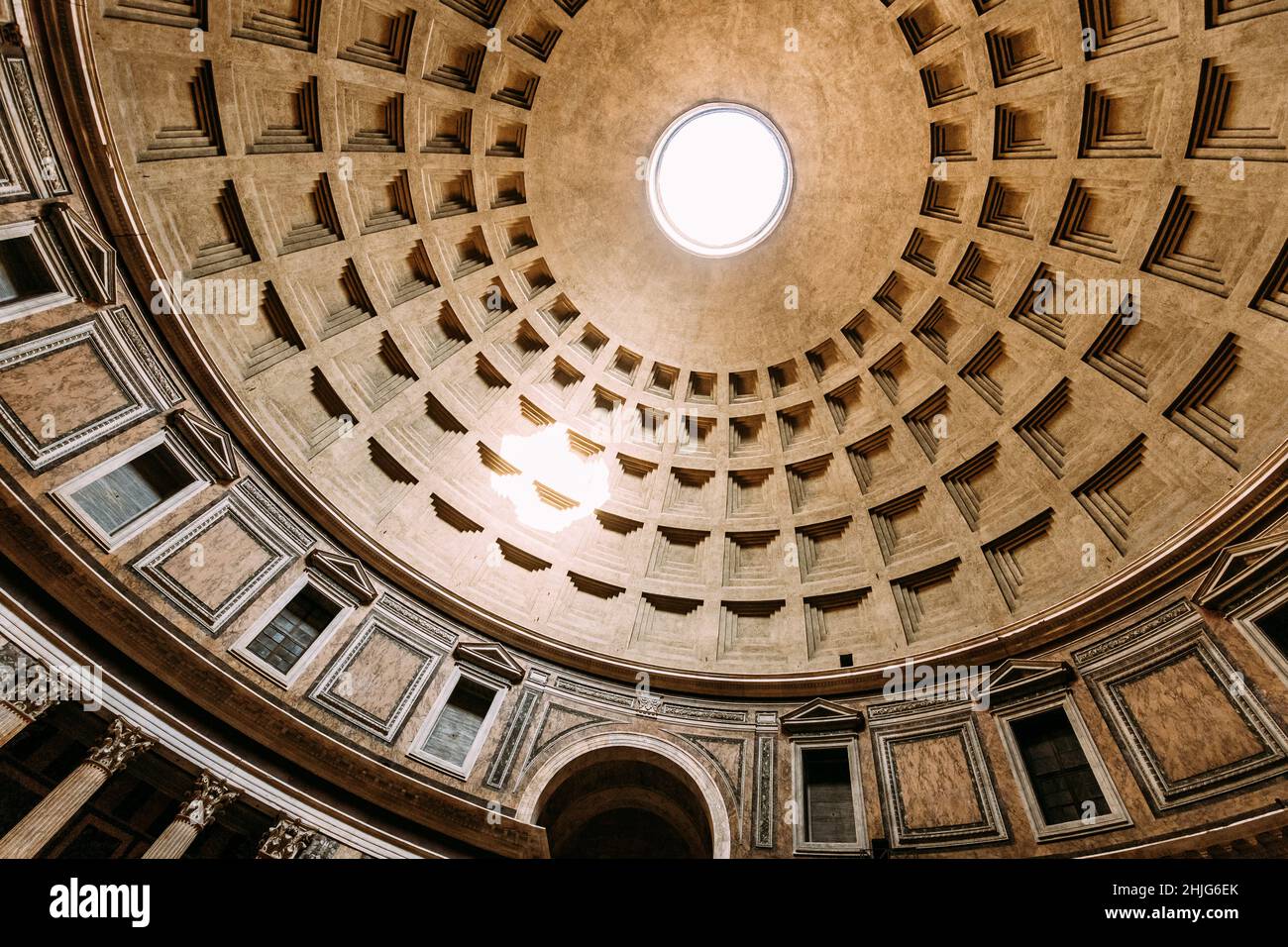 Rome, Italy. Close View Ceiling Inside Of Pantheon Stock Photo - Alamy
