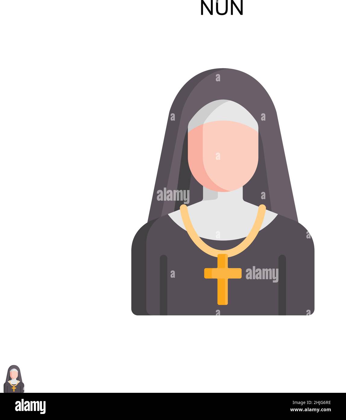 Vector illustration nun woman religion faith hi-res stock photography and images - Alamy