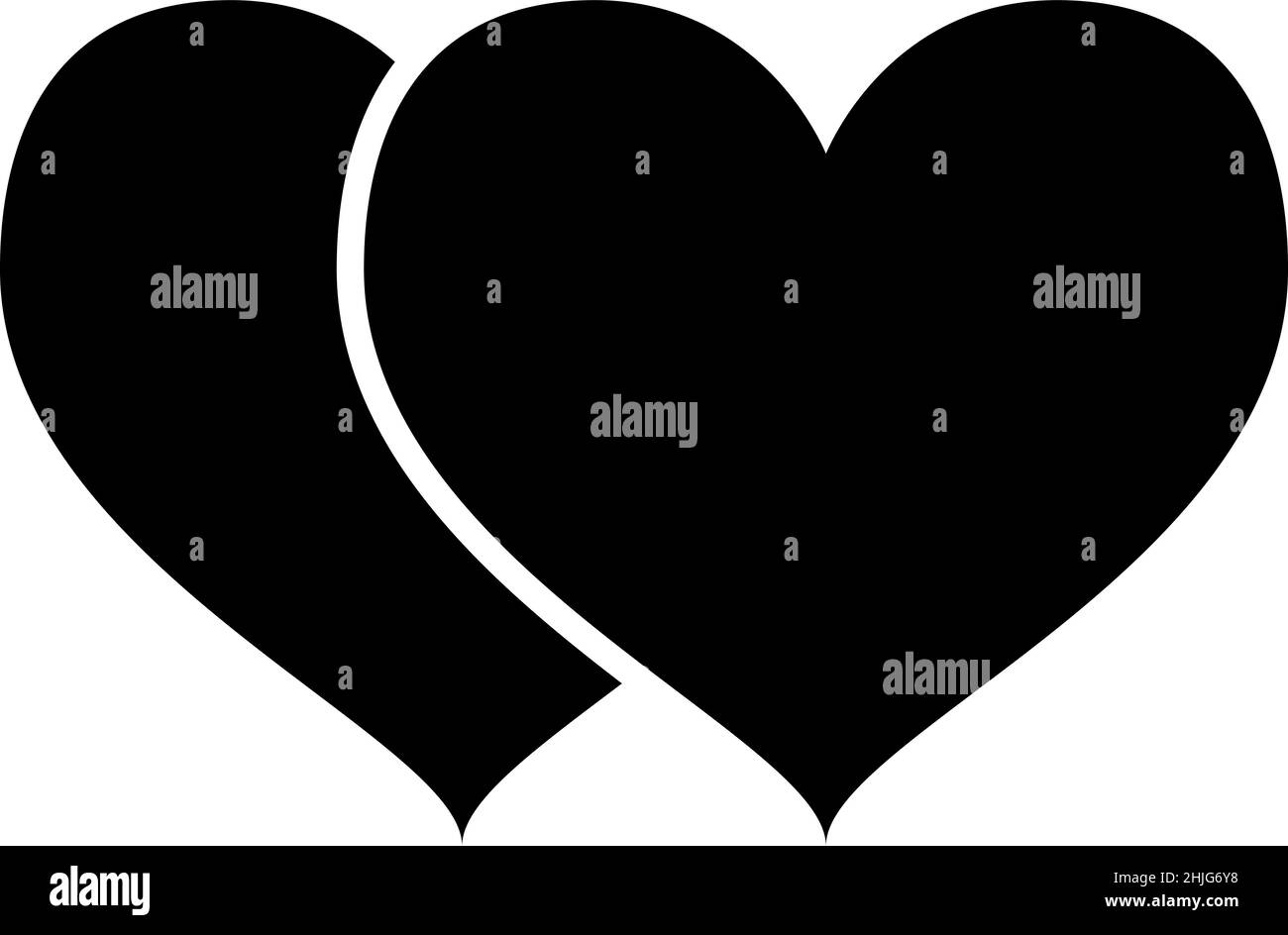 Overlapping Heart Glyph Icon Vector Stock Vector Image & Art - Alamy