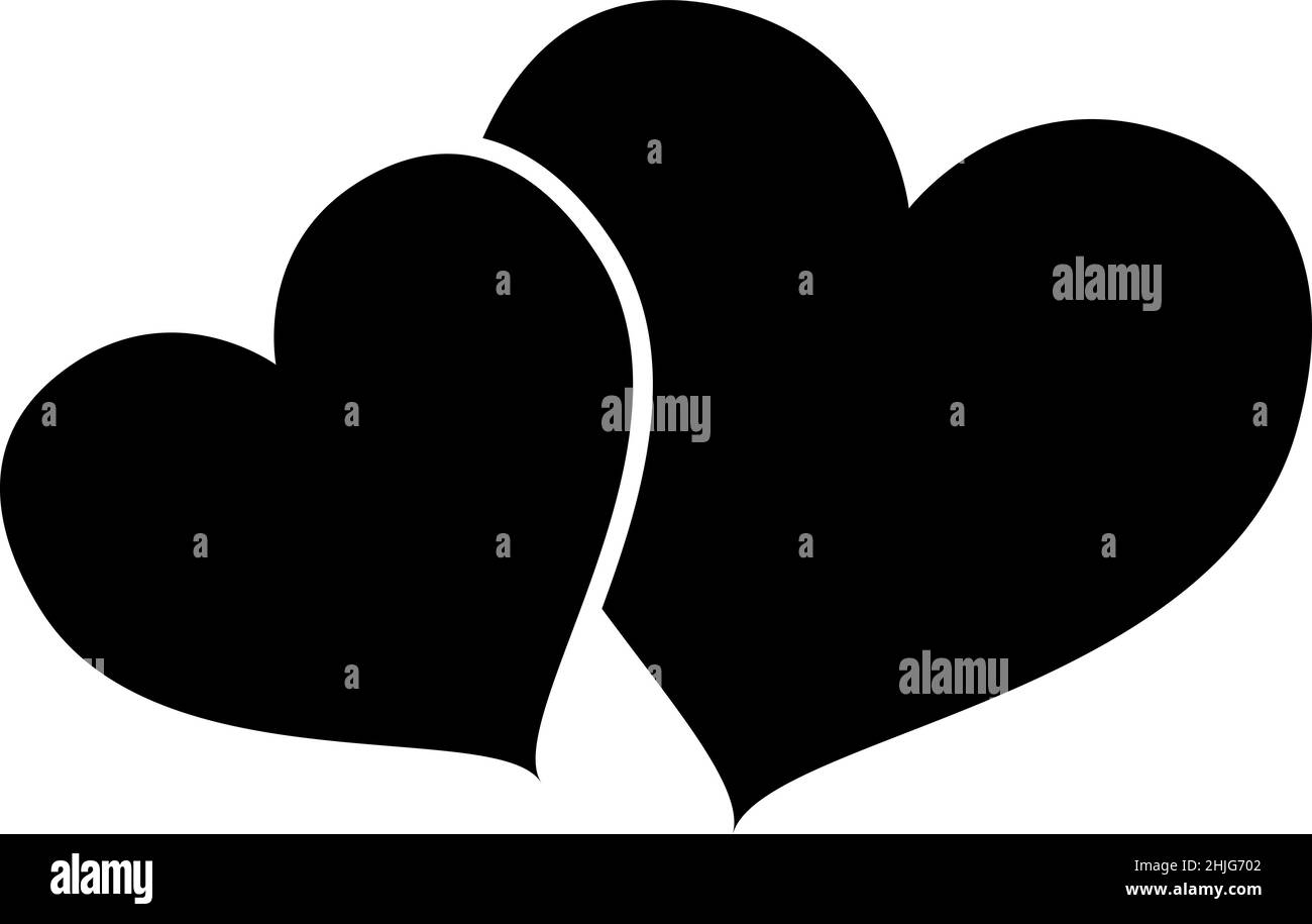 Overlap Heart Glyph Icon Vector Stock Vector Image & Art - Alamy