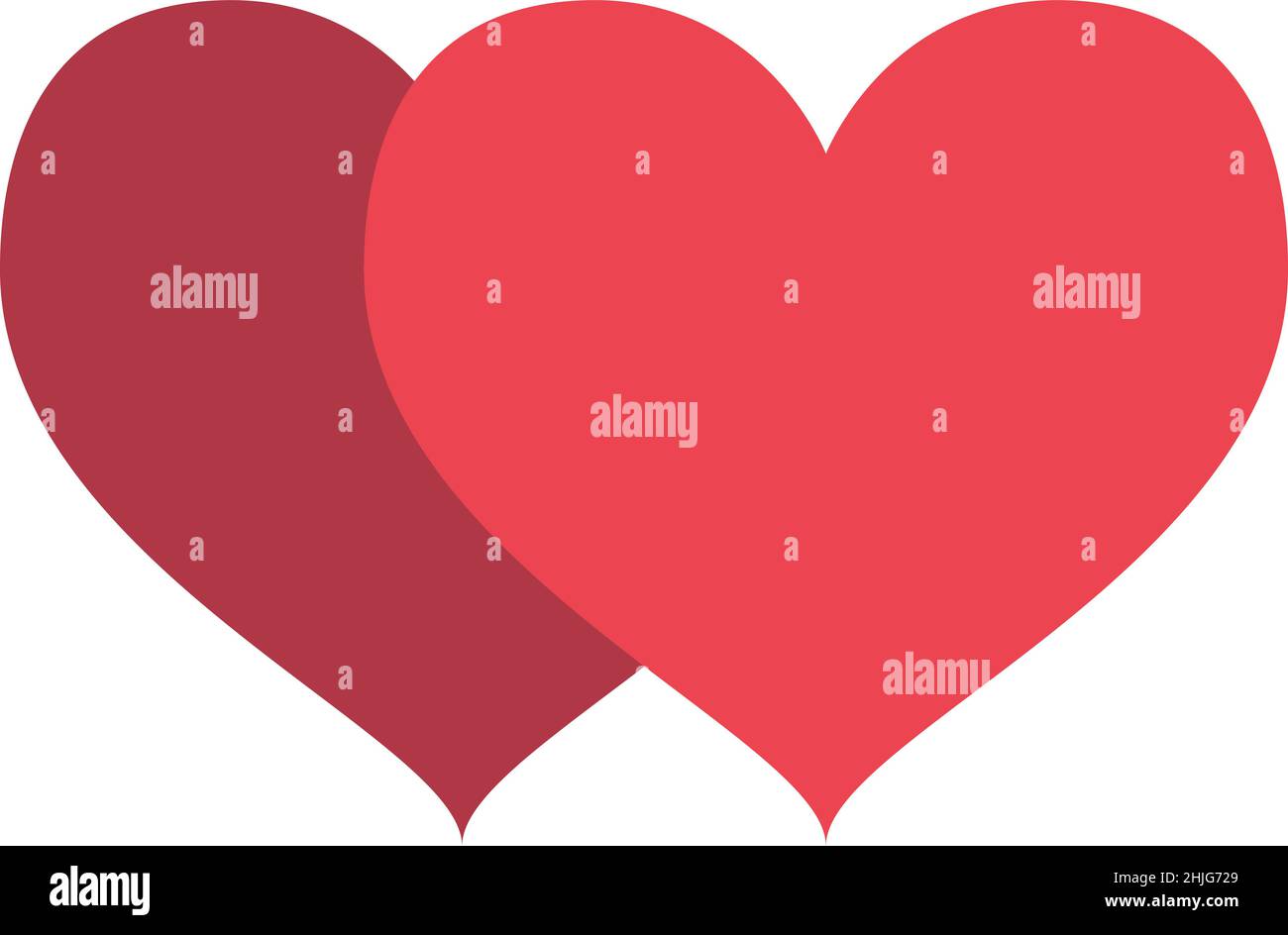 Overlapping Heart Filled Icon Vector Stock Vector Image & Art - Alamy