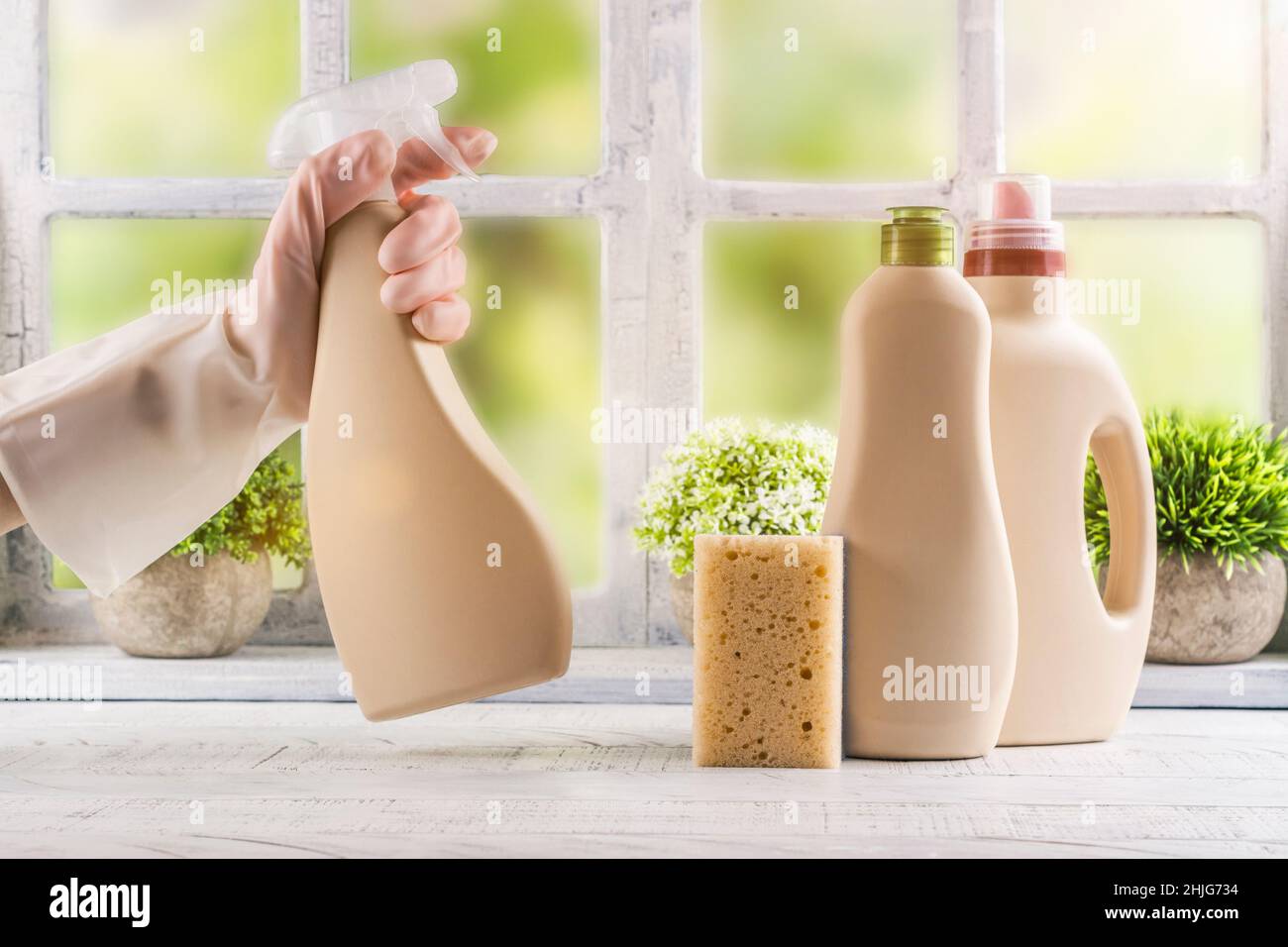 Spring cleaning background. Eco-Friendly natural cleaners, Cleaning ...