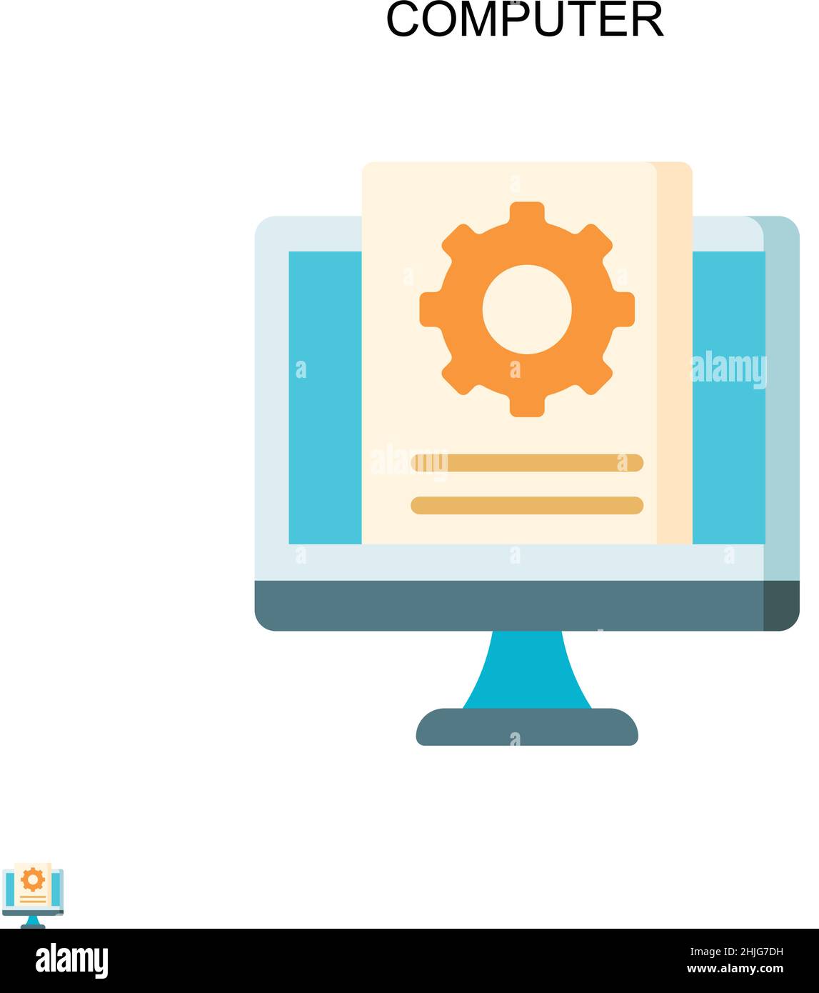 Computer Simple vector icon. Illustration symbol design template for ...