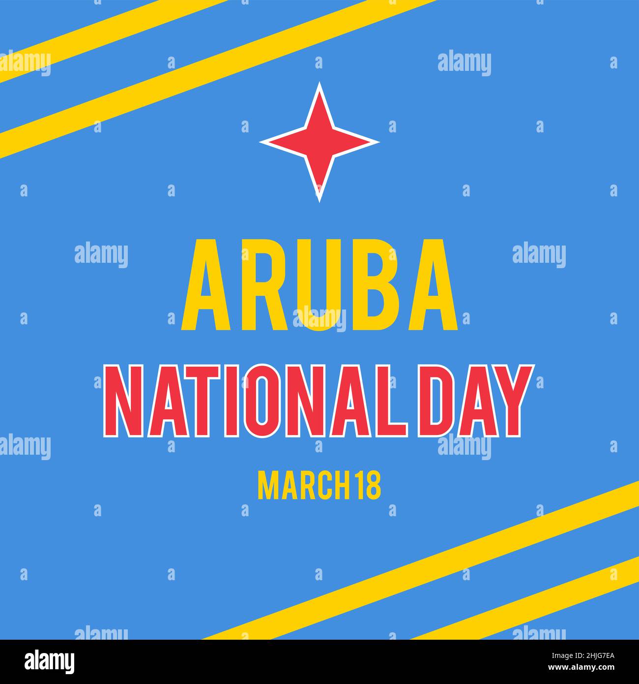 Aruba National typography poster. Holiday celebrated on March 18 ...