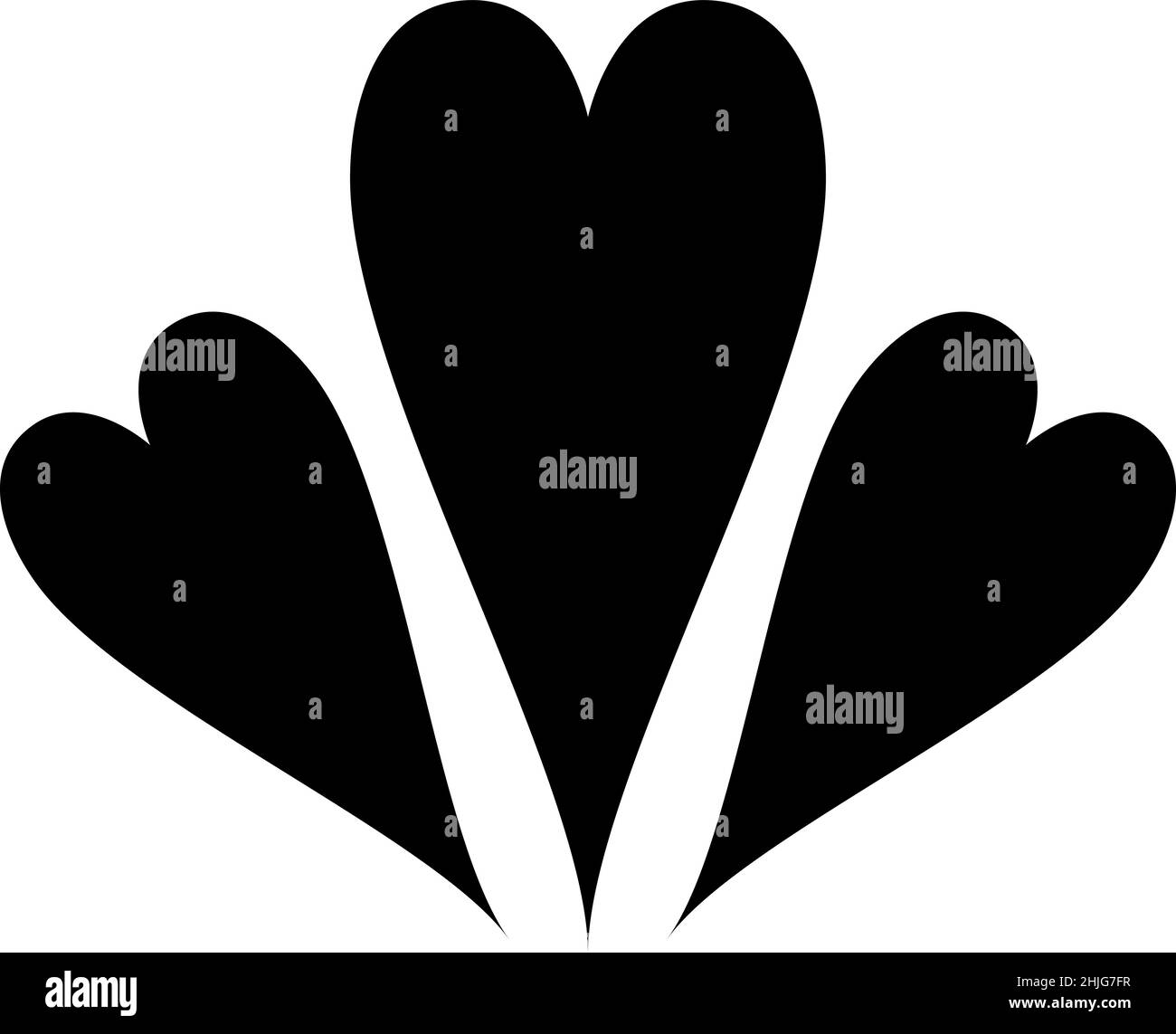 Three white hearts symbol Black and White Stock Photos & Images - Alamy