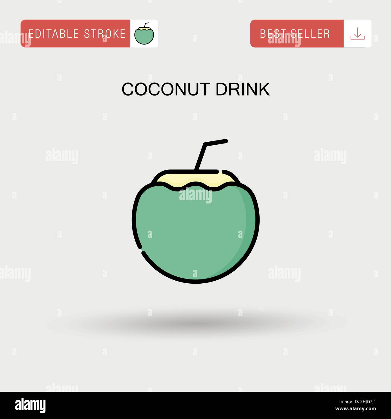 Fresh coconut juice cocktail Stock Vector Images - Alamy