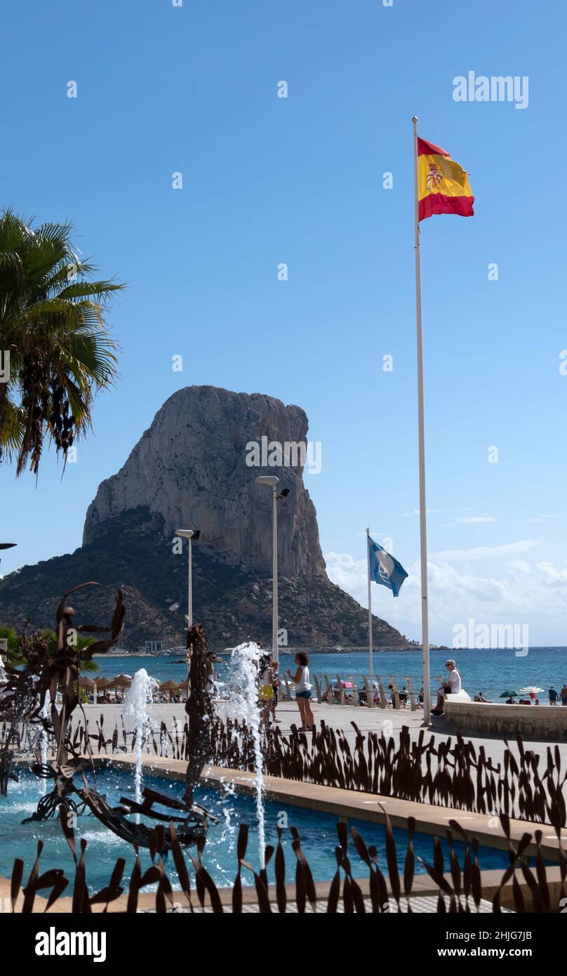 View of famous rock formation in Calpe,Penon de Ifach Stock Photo - Alamy