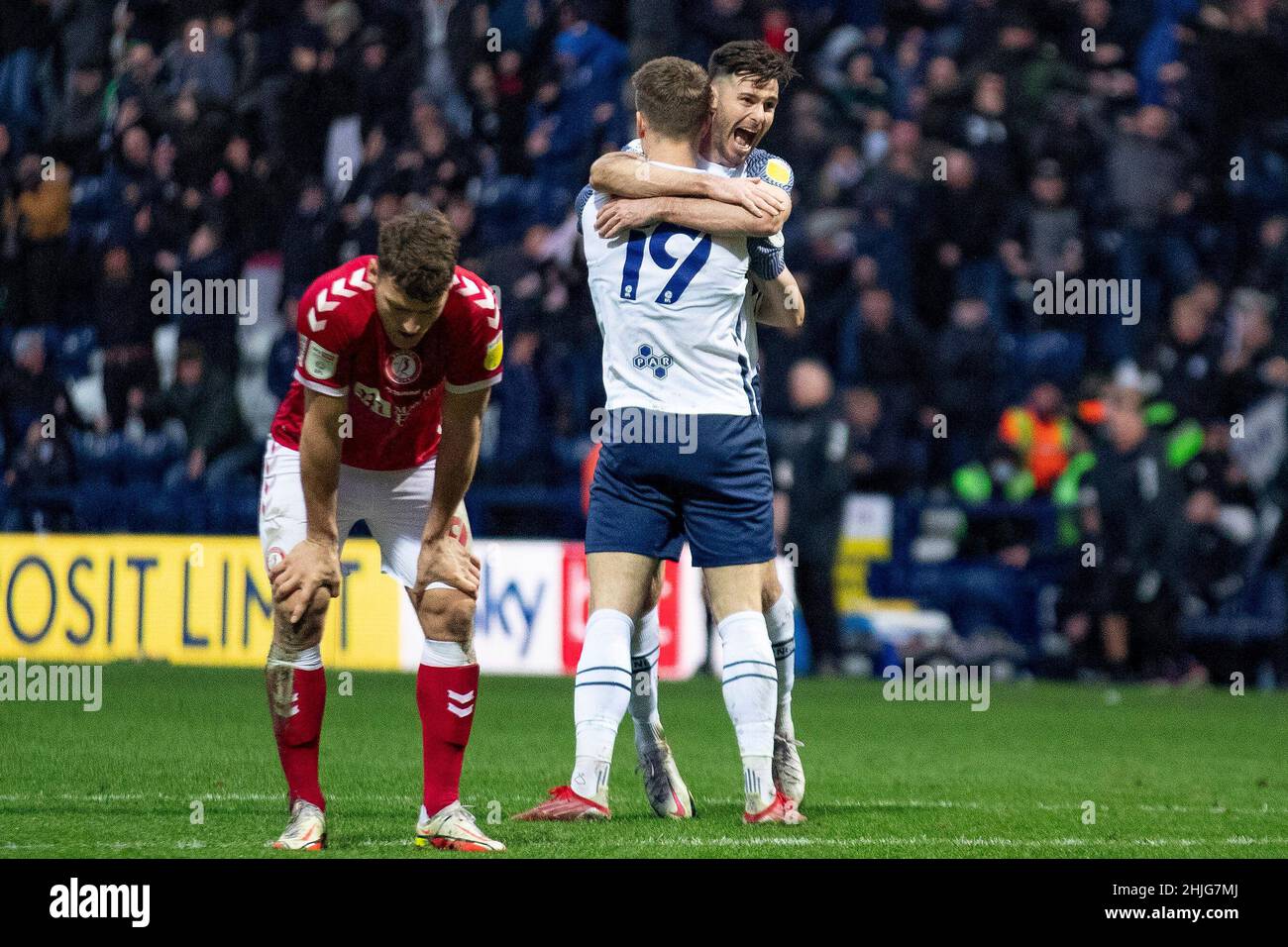 Goal 2-2 Emil Riis Jakobsen #19 of Preston North End celebrates his ...
