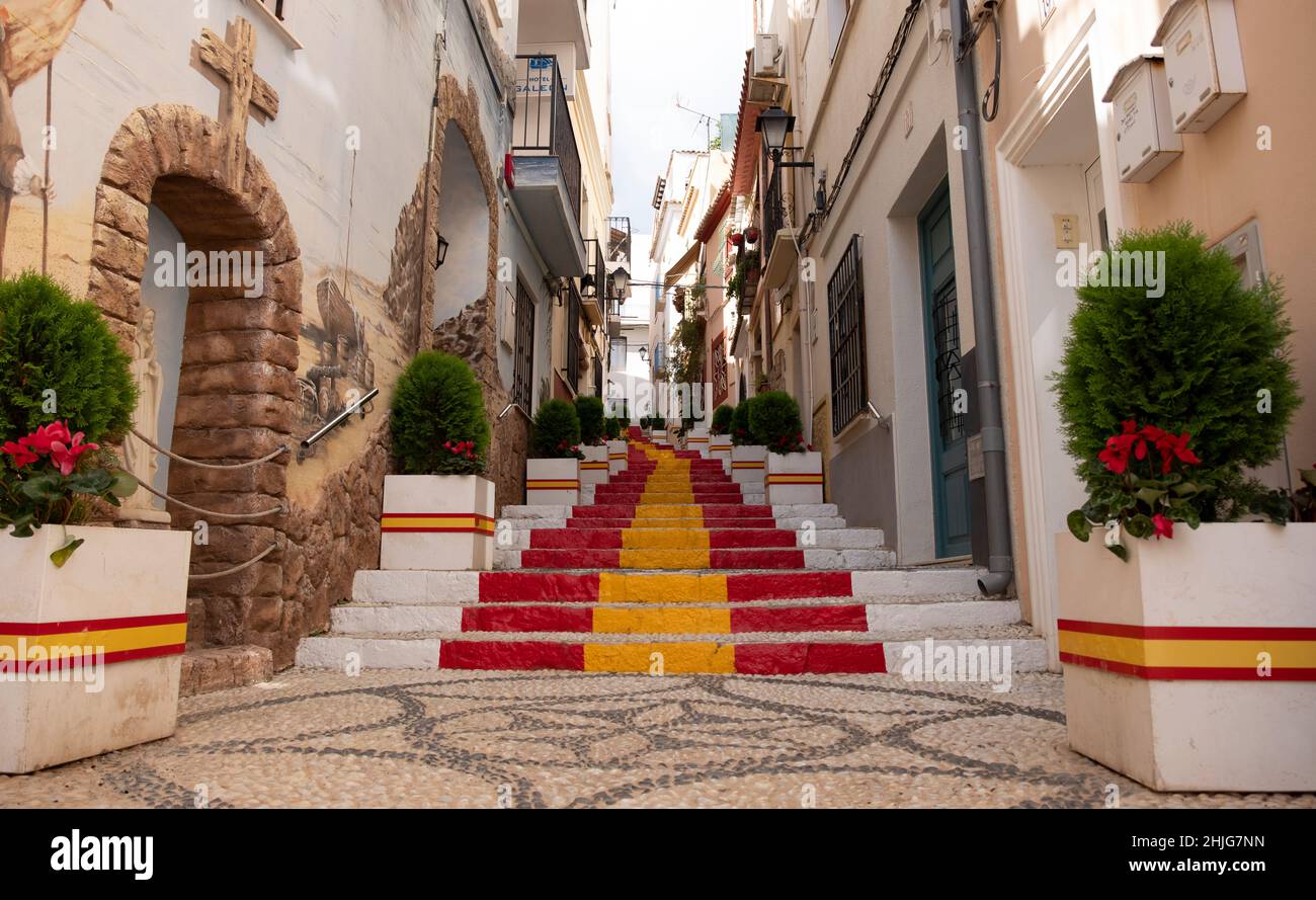 Spanish steps in Calpe,Spain Stock Photo - Alamy